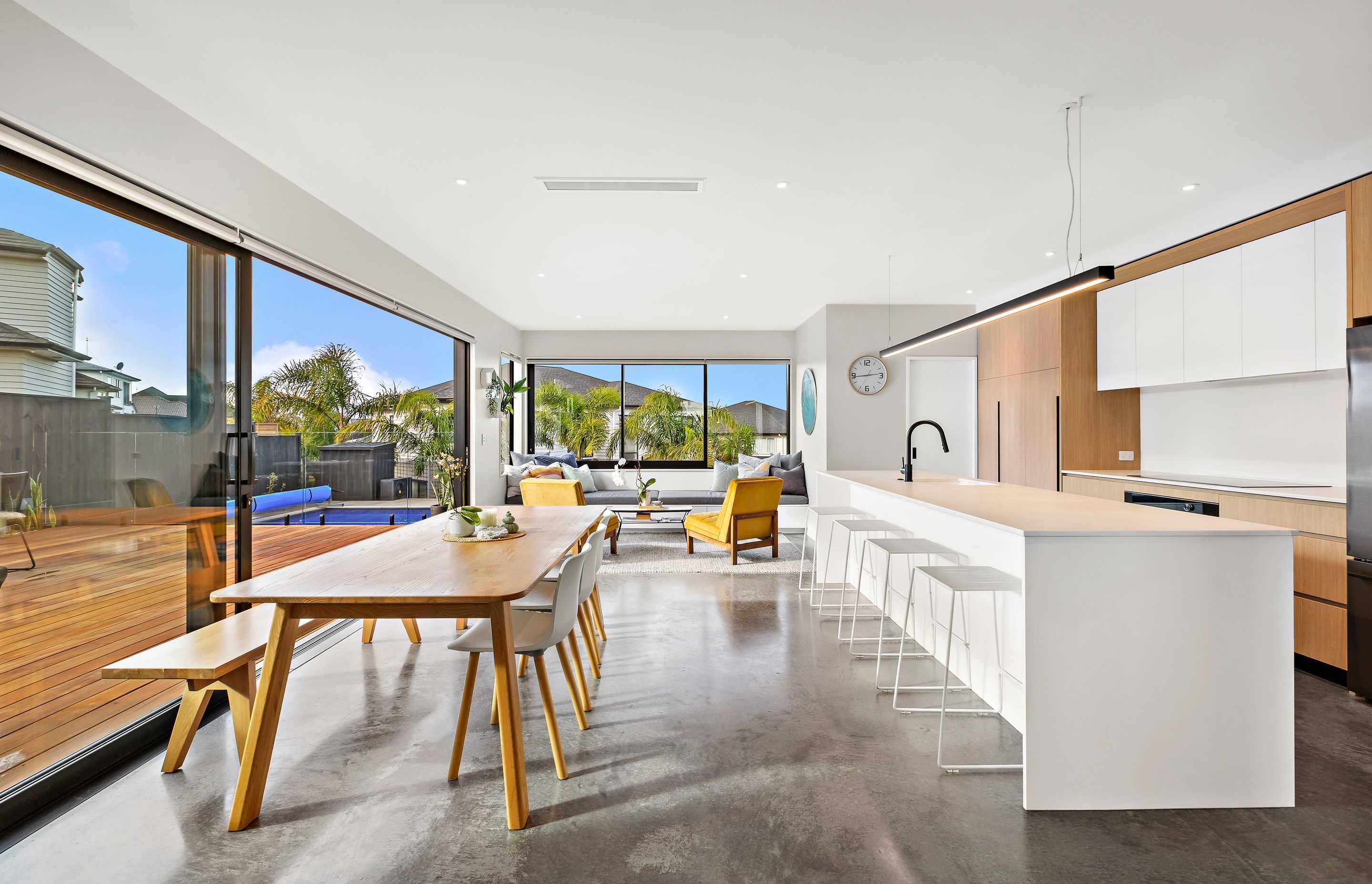 Black Negative Detail with Woodgrain, Auckland by Fluid Interiors ...