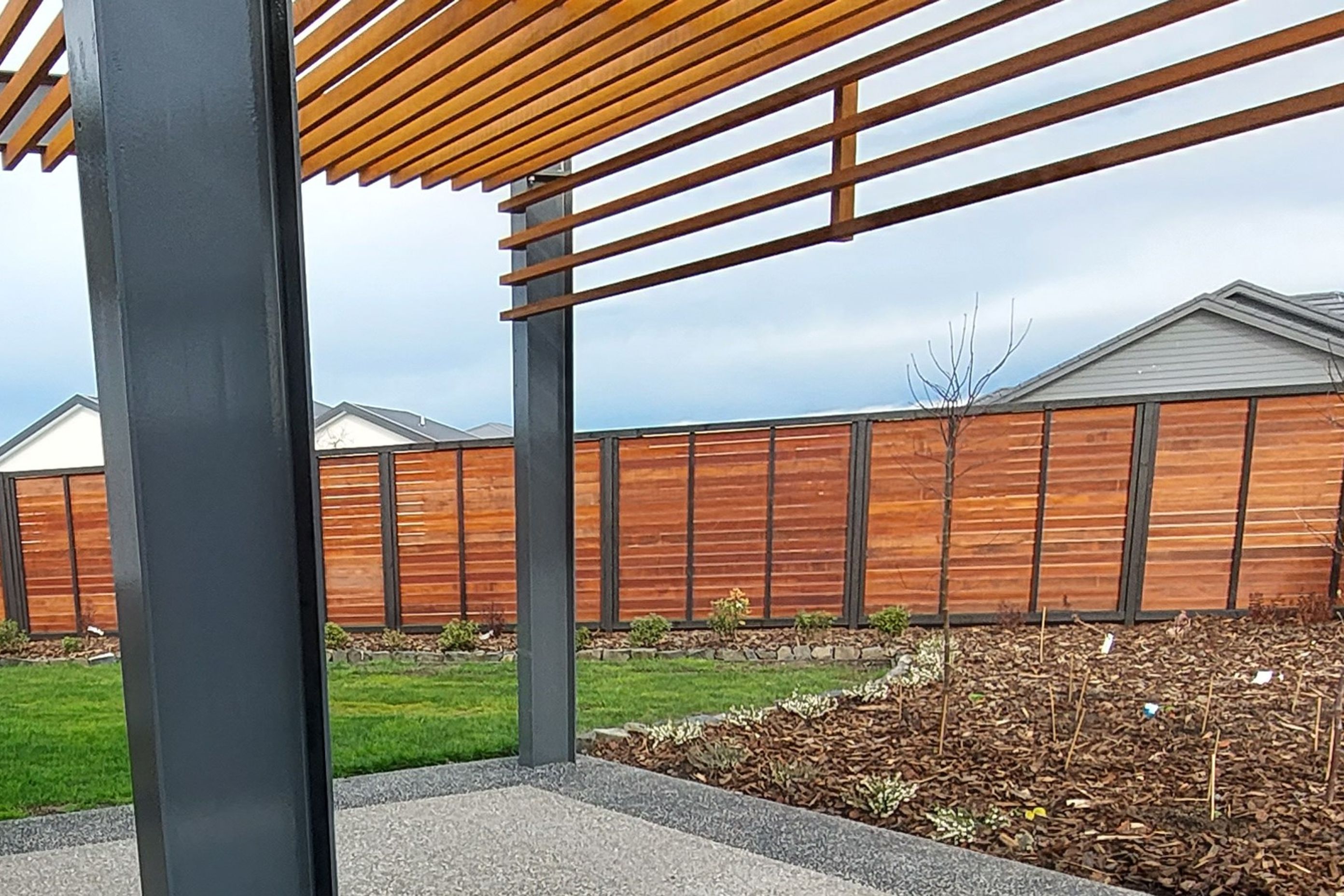 Pergola in urban setting balances light and shade by Neville Stewart ...