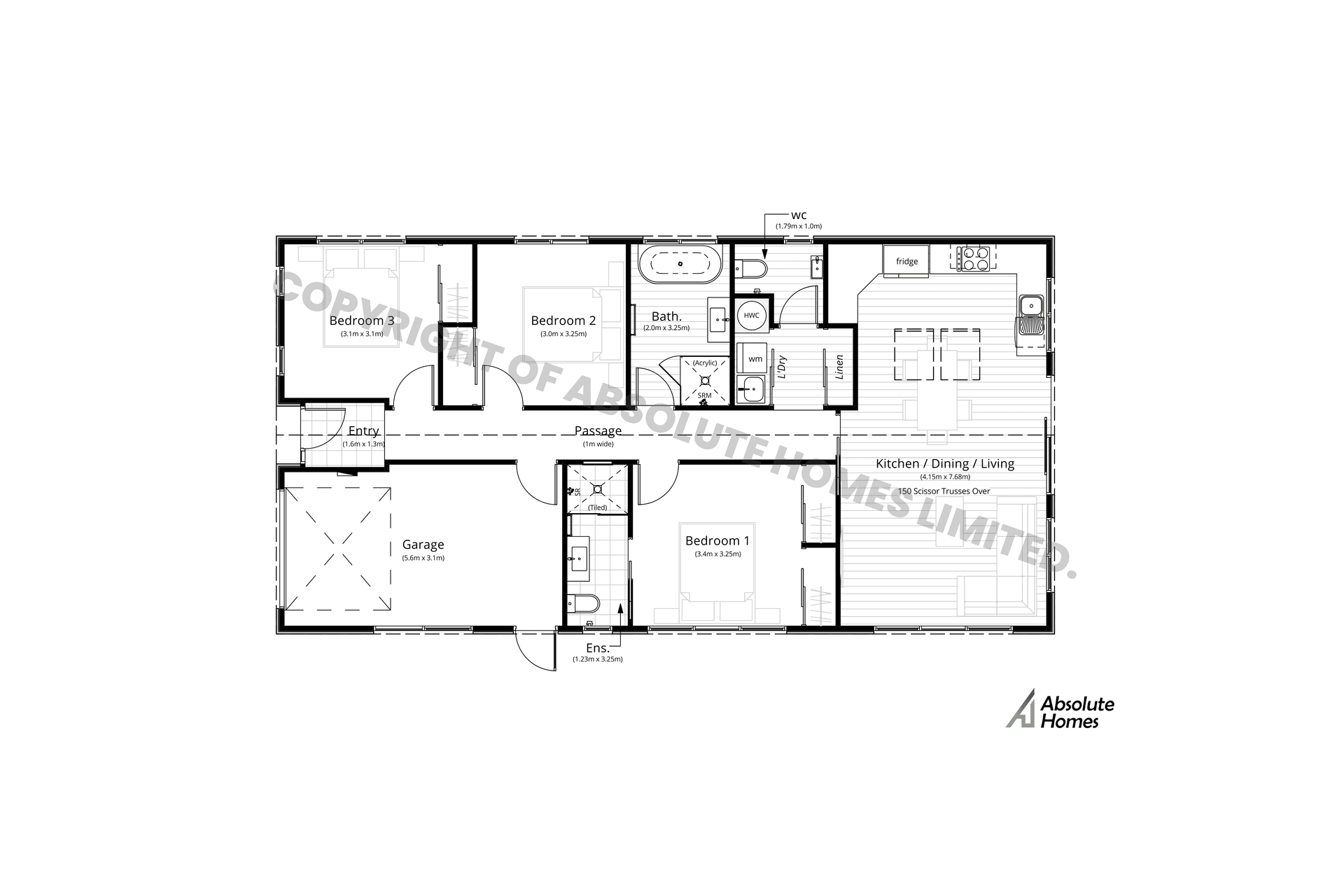 Arlo Plan - Absolute Homes - 3-bed Floor Plan by Absolute Homes ...