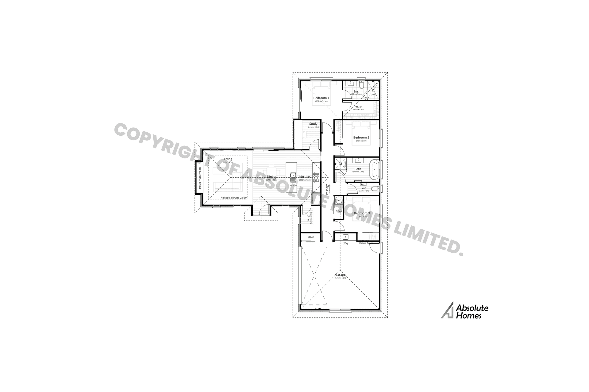 Phoenix Plan - Absolute Homes - 3-bed Floor Plan by Absolute Homes ...