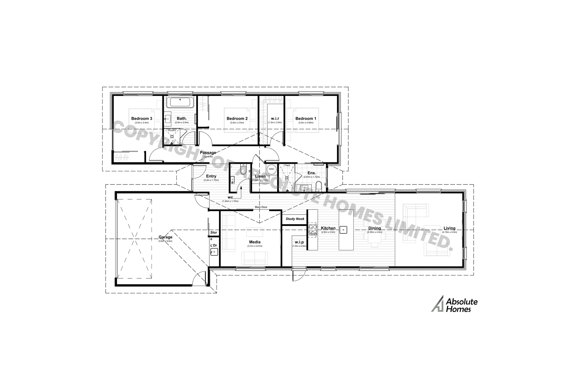 Zephyr Plan - Absolute Homes - 3-bed Floor Plan by Absolute Homes ...
