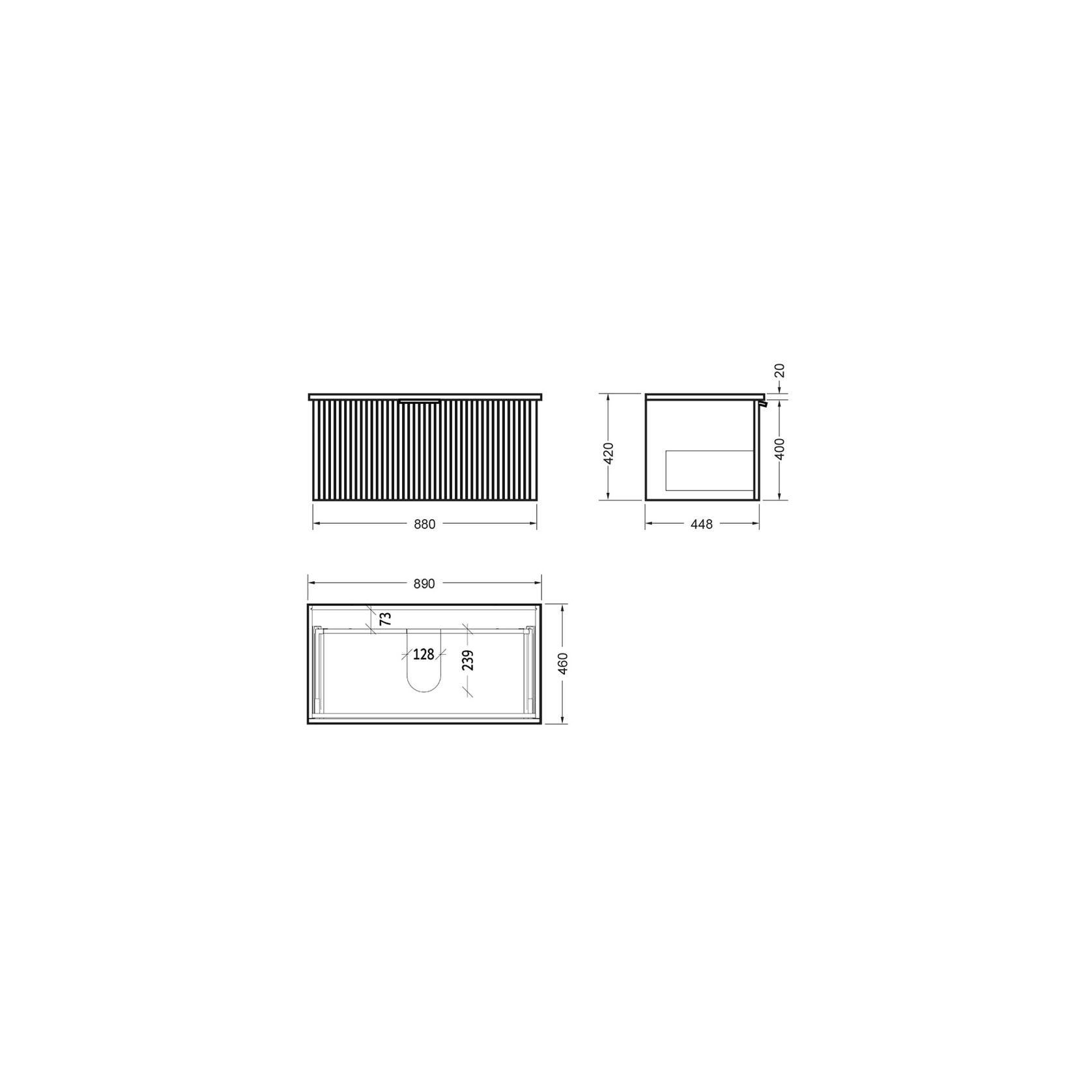 Pettine 900 Single Centre Bowl Wall Vanity | ArchiPro NZ