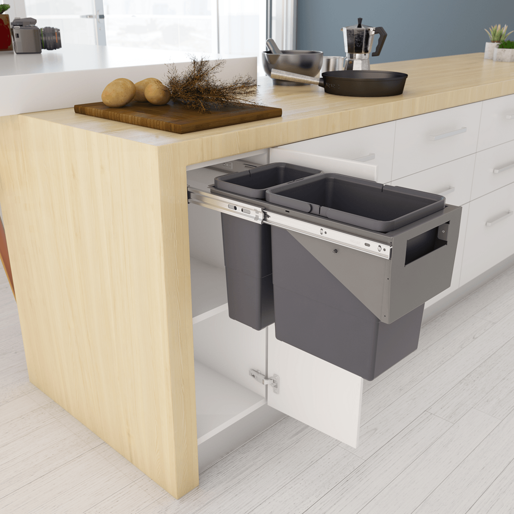 Tanova Simplex Pull Out Kitchen Bin | ArchiPro NZ