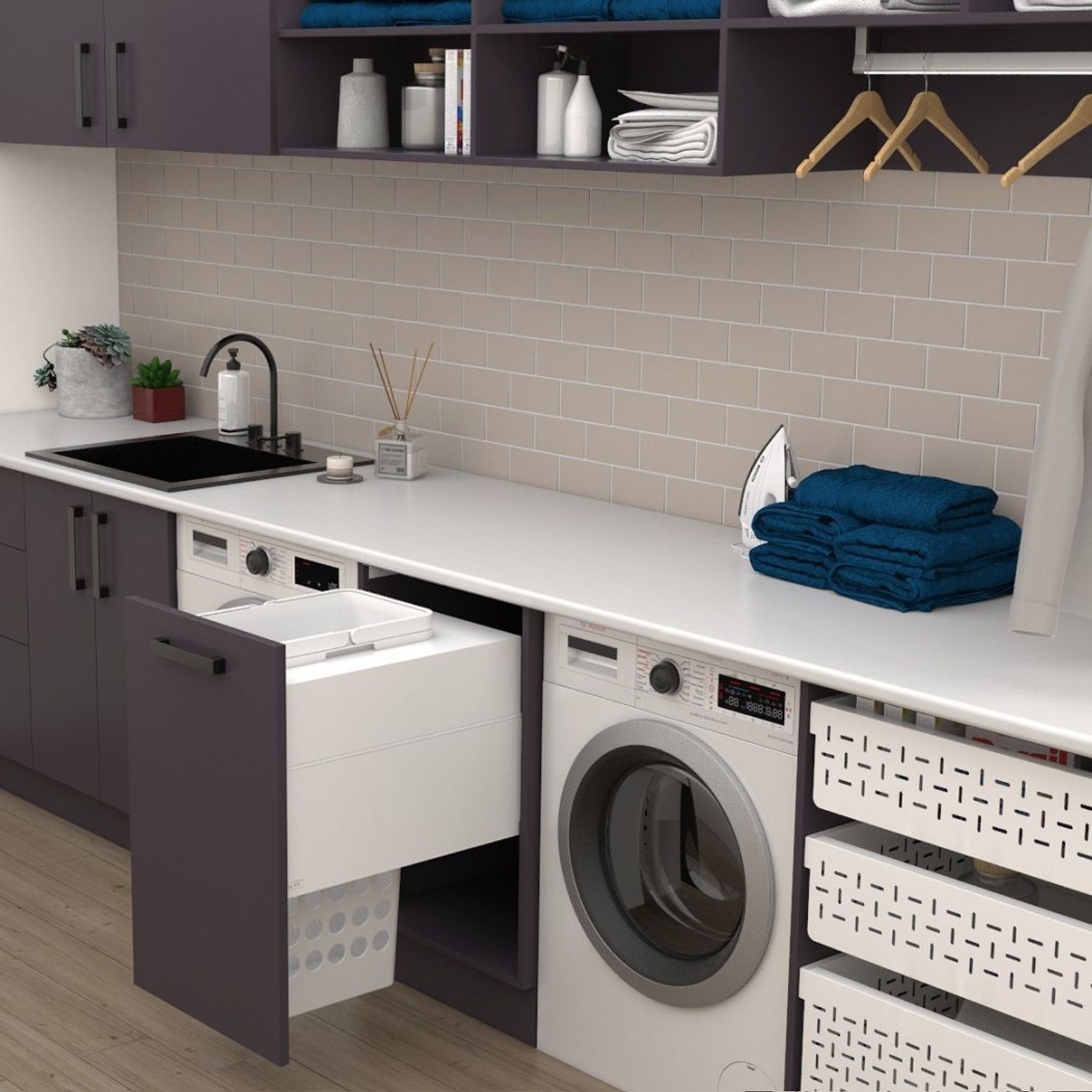 Tanova Designer Series 2 Pull Out Laundry Unit | ArchiPro NZ
