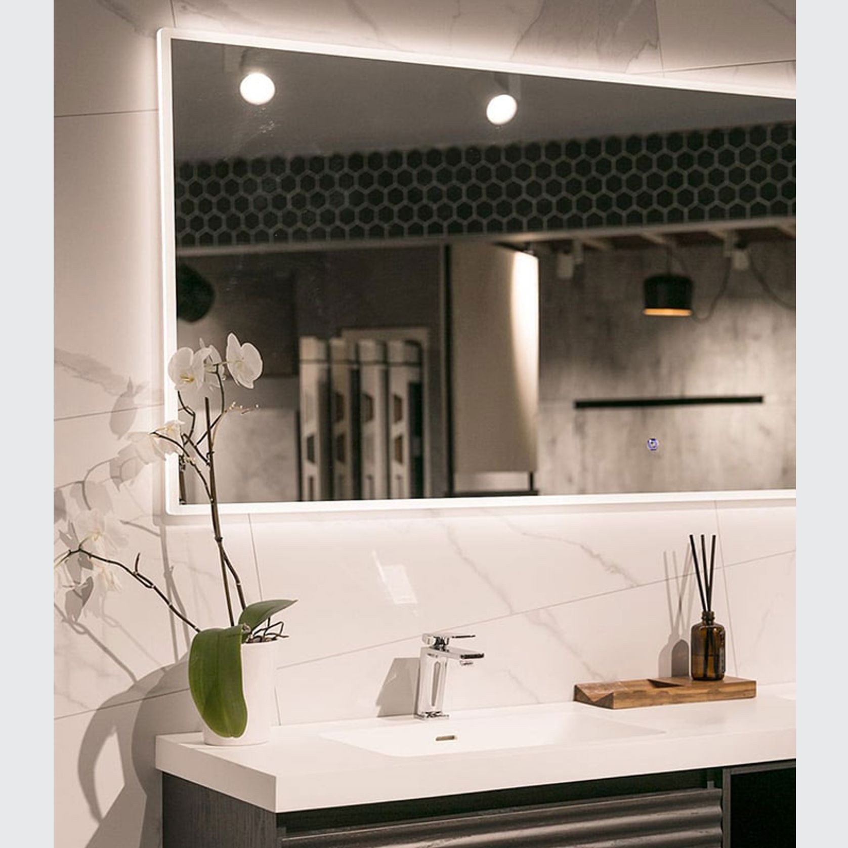 Acrylic Framed Diffused LED & Demister Mirror 1500 | ArchiPro NZ