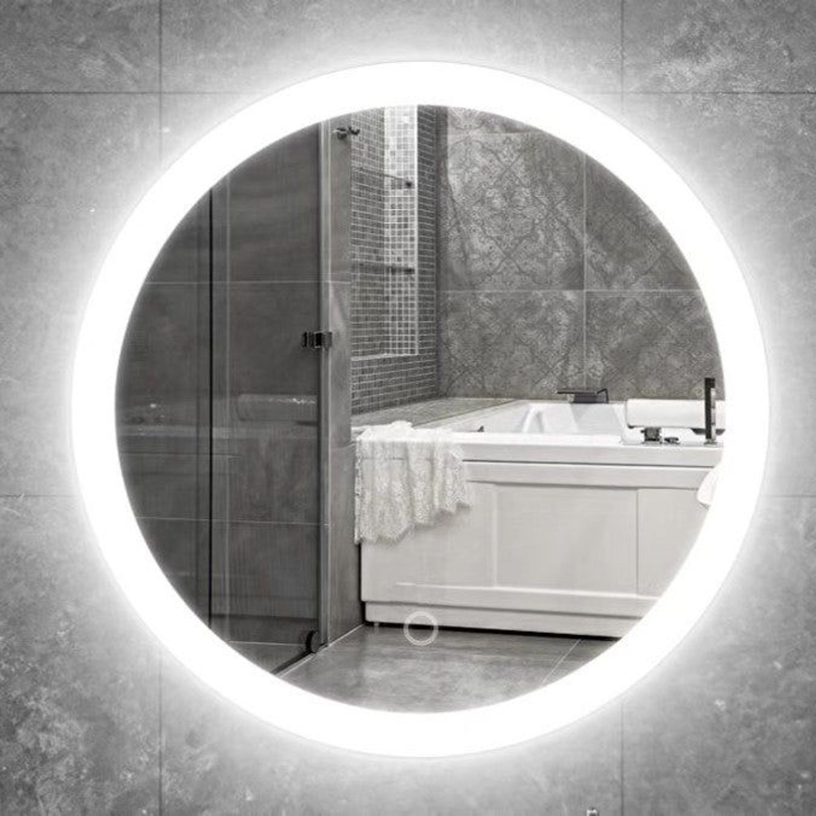 LED Mirror Round backlit with frosted Edge | ArchiPro NZ