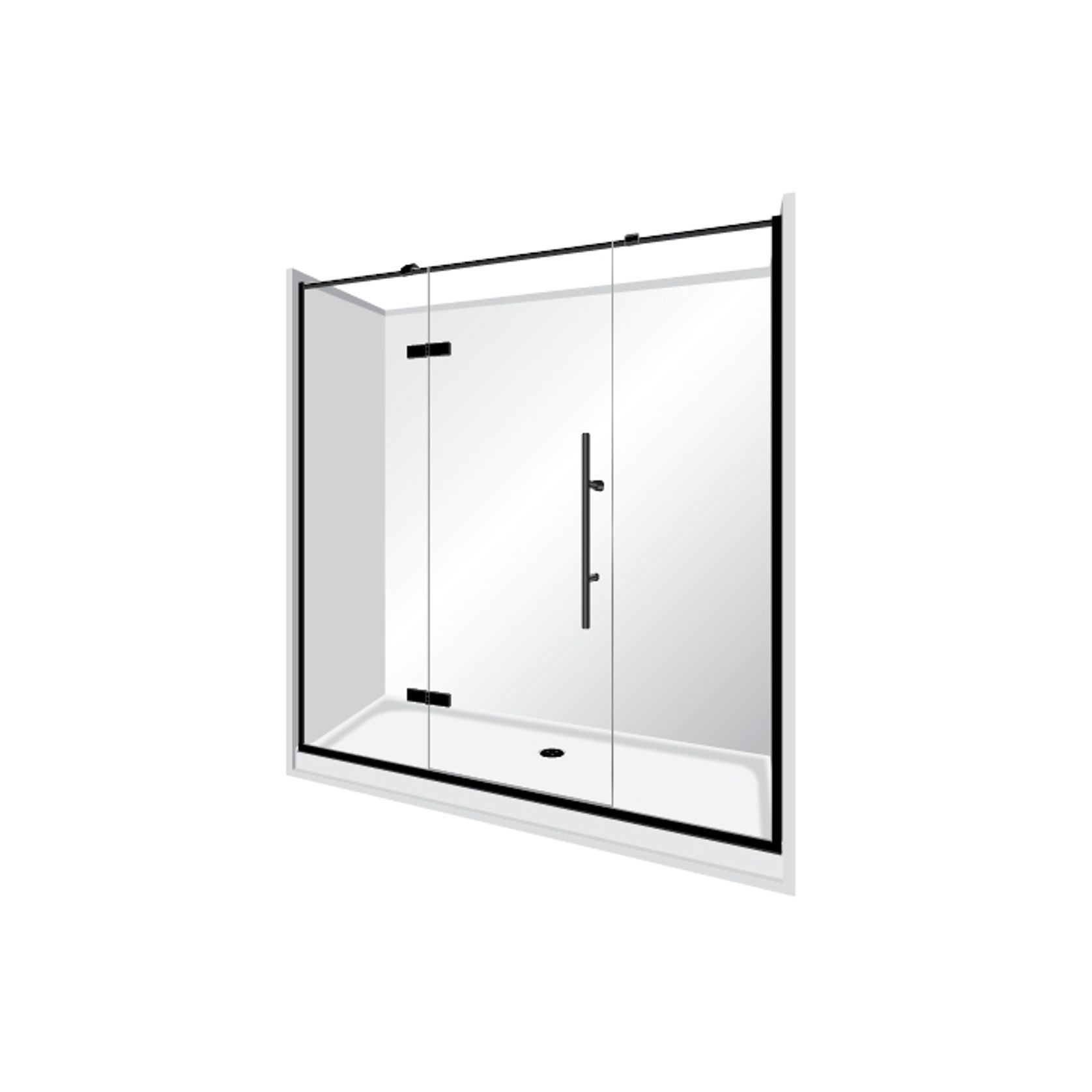 Frameless Pivot Alcove 900x1800x900 | ArchiPro NZ