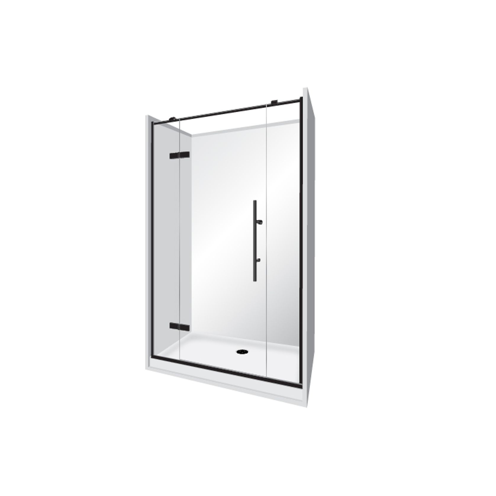 Frameless Pivot Alcove 800x1200x800 | ArchiPro NZ