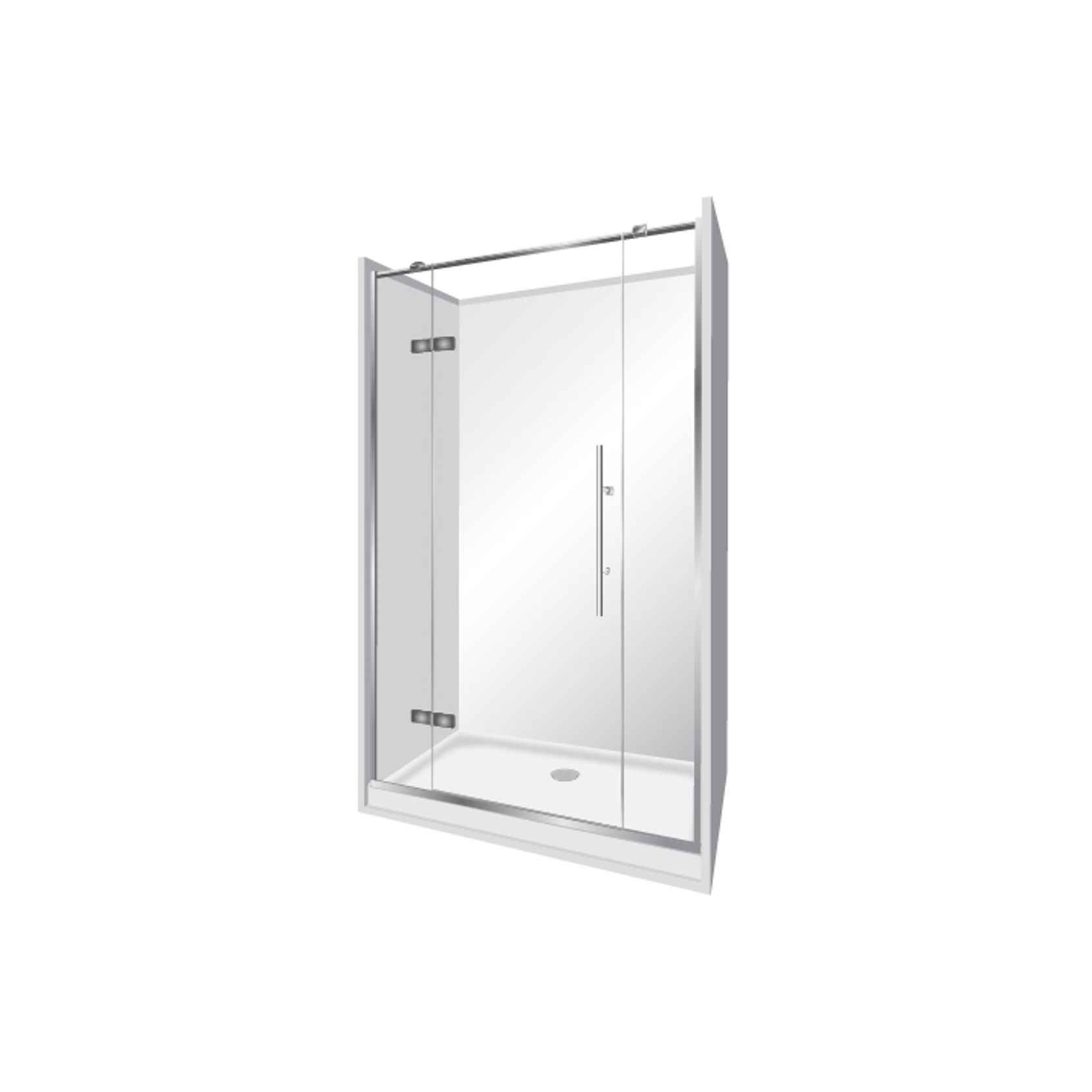 Frameless Pivot Alcove 800x1200x800 | ArchiPro NZ