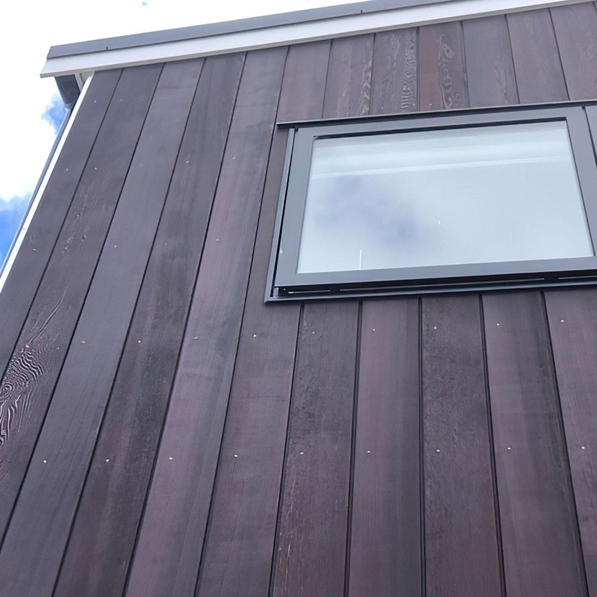 vertical black timber cladding