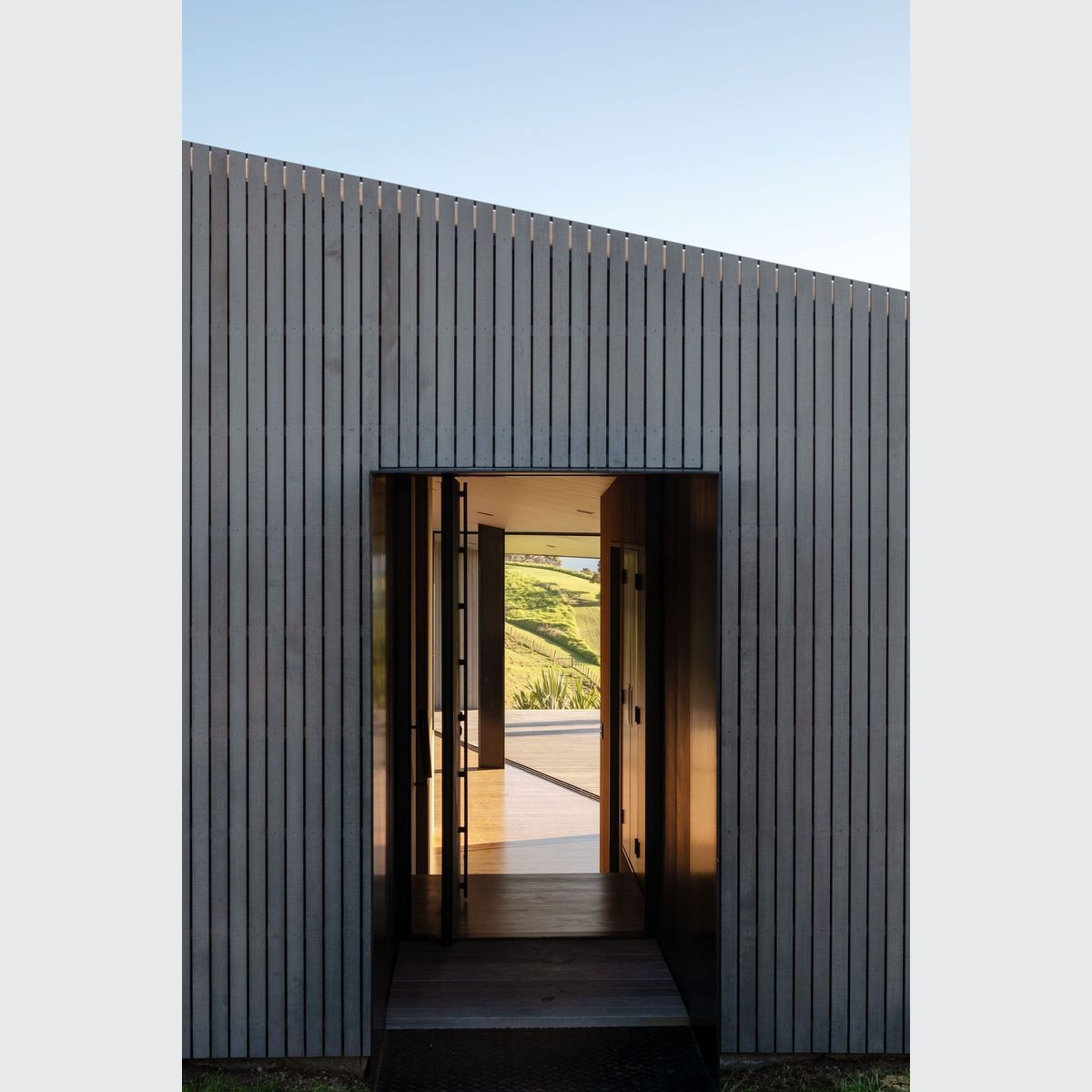 vertical black timber cladding