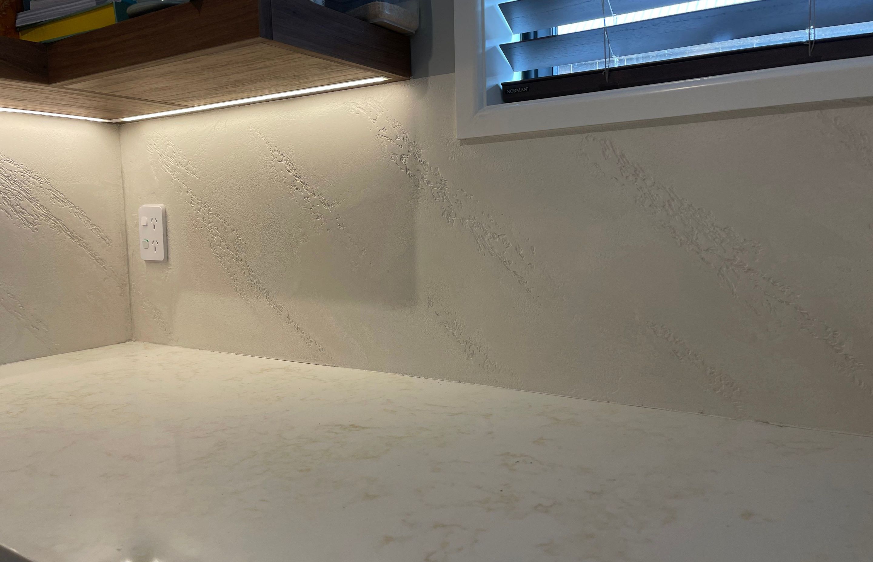 Kitchen and Scullery splashback, Split Stone by YESO Venetian Plaster ...