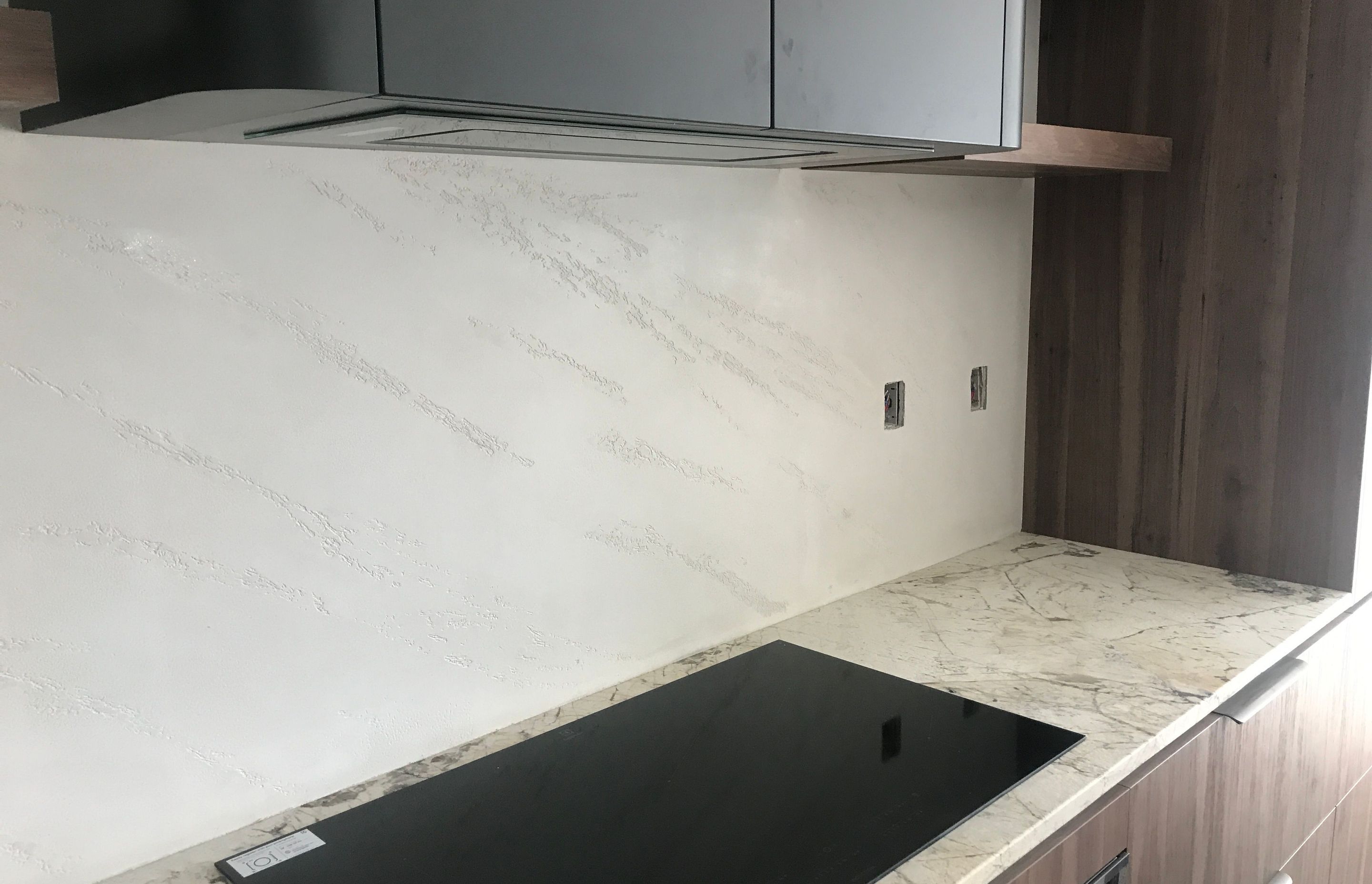 Kitchen and Scullery splashback, Split Stone by YESO Venetian Plaster ...
