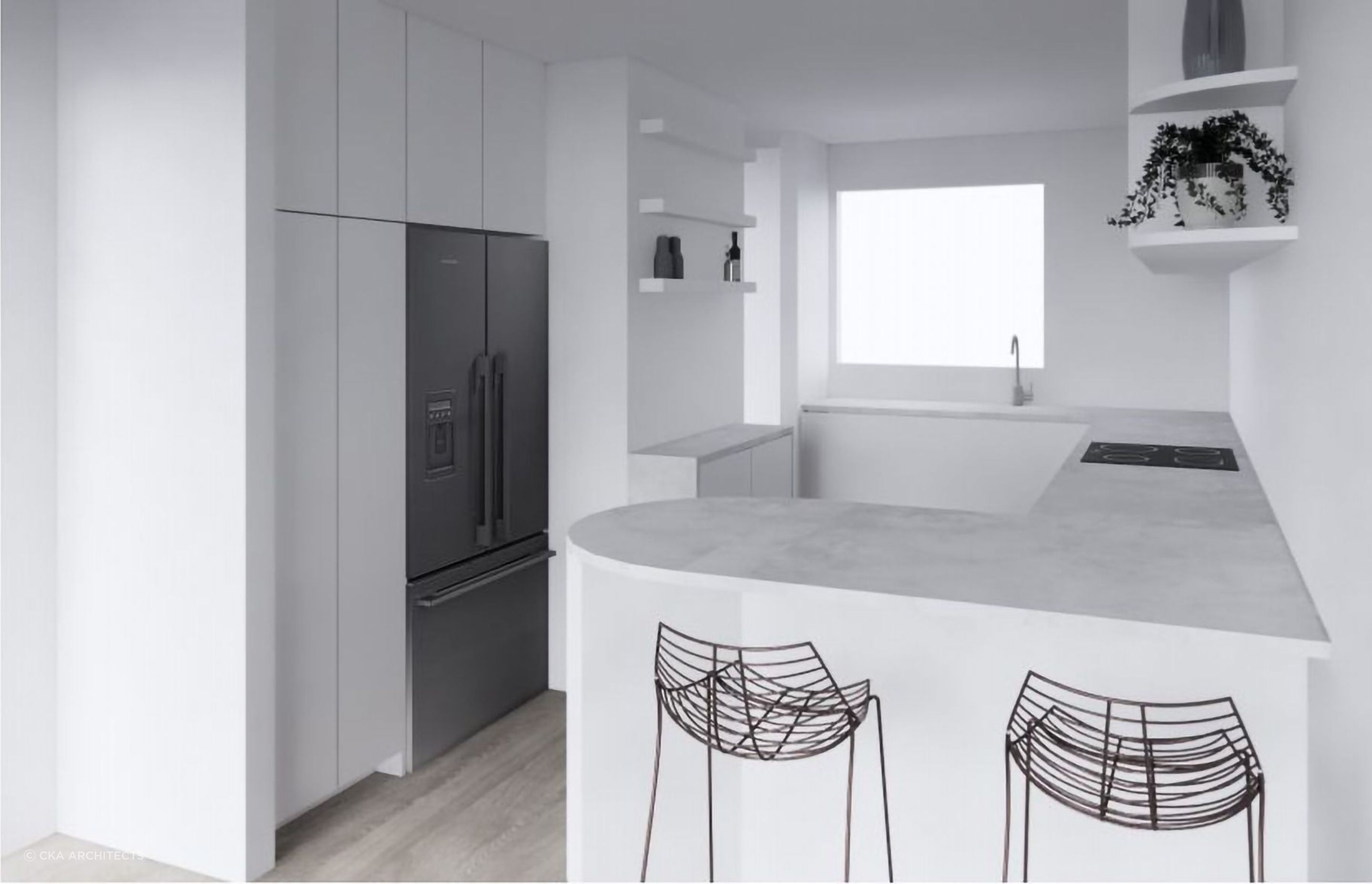 Long White Kitchen by CKA Architects | ArchiPro NZ