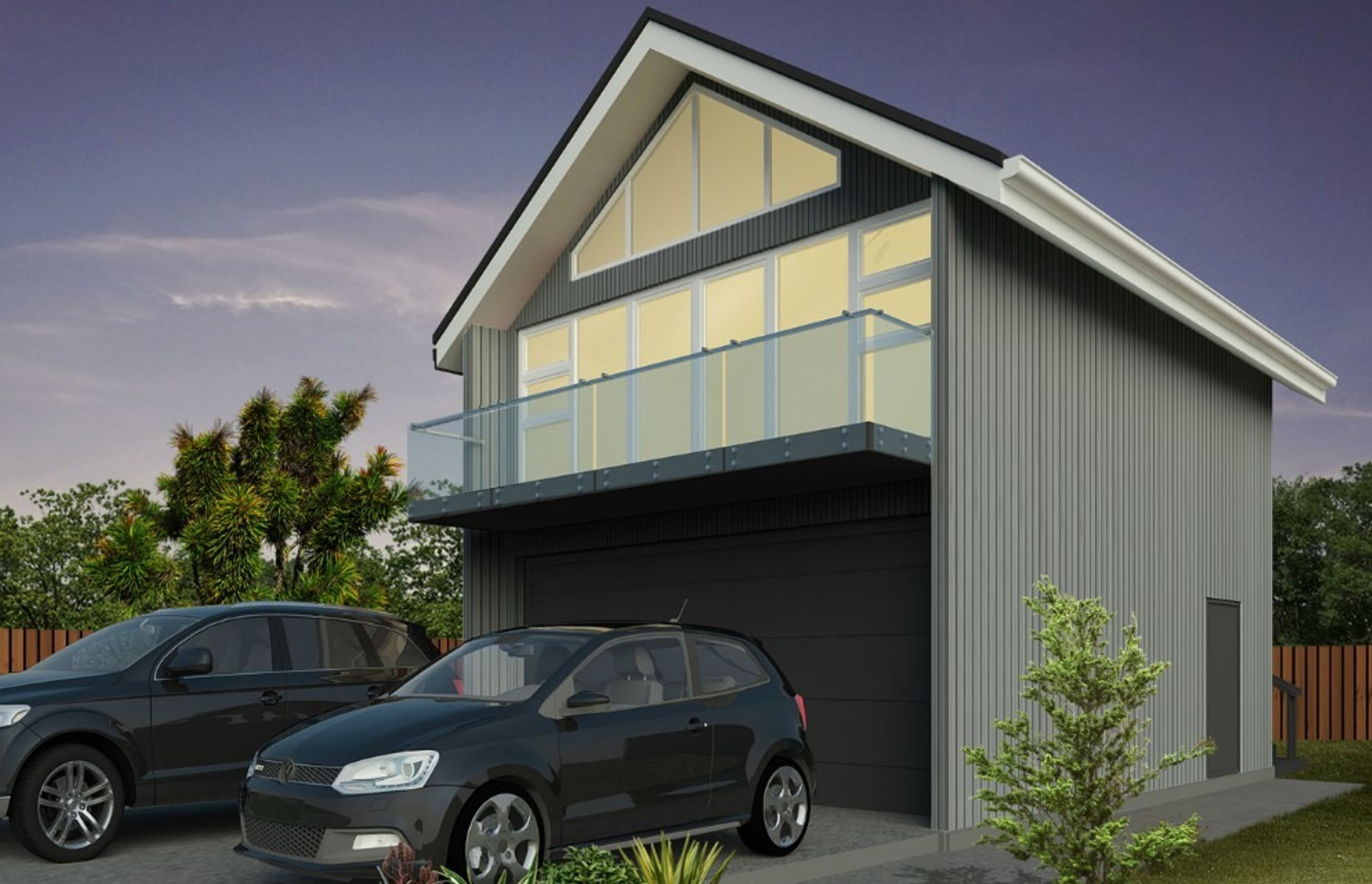 Double Garage with Loft Gable by Hybrid Build | ArchiPro NZ