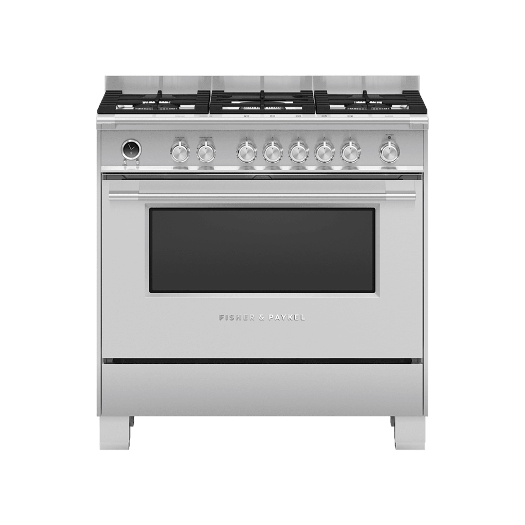 F&P Freestanding Cooker, Dual Fuel, 90cm, 5 Burners | ArchiPro NZ