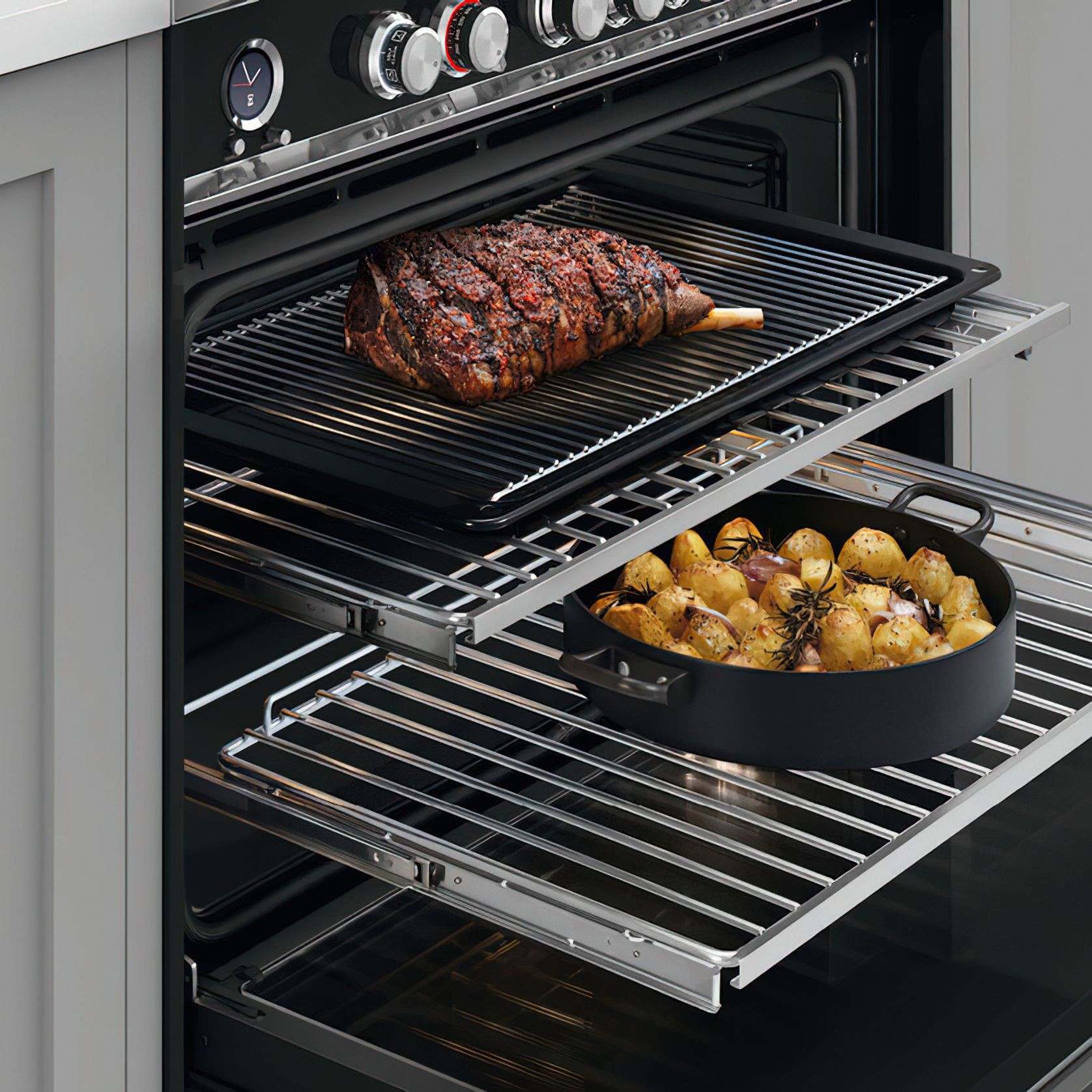 F&P Freestanding Cooker, Dual Fuel, 90cm, 5 Burners | ArchiPro NZ