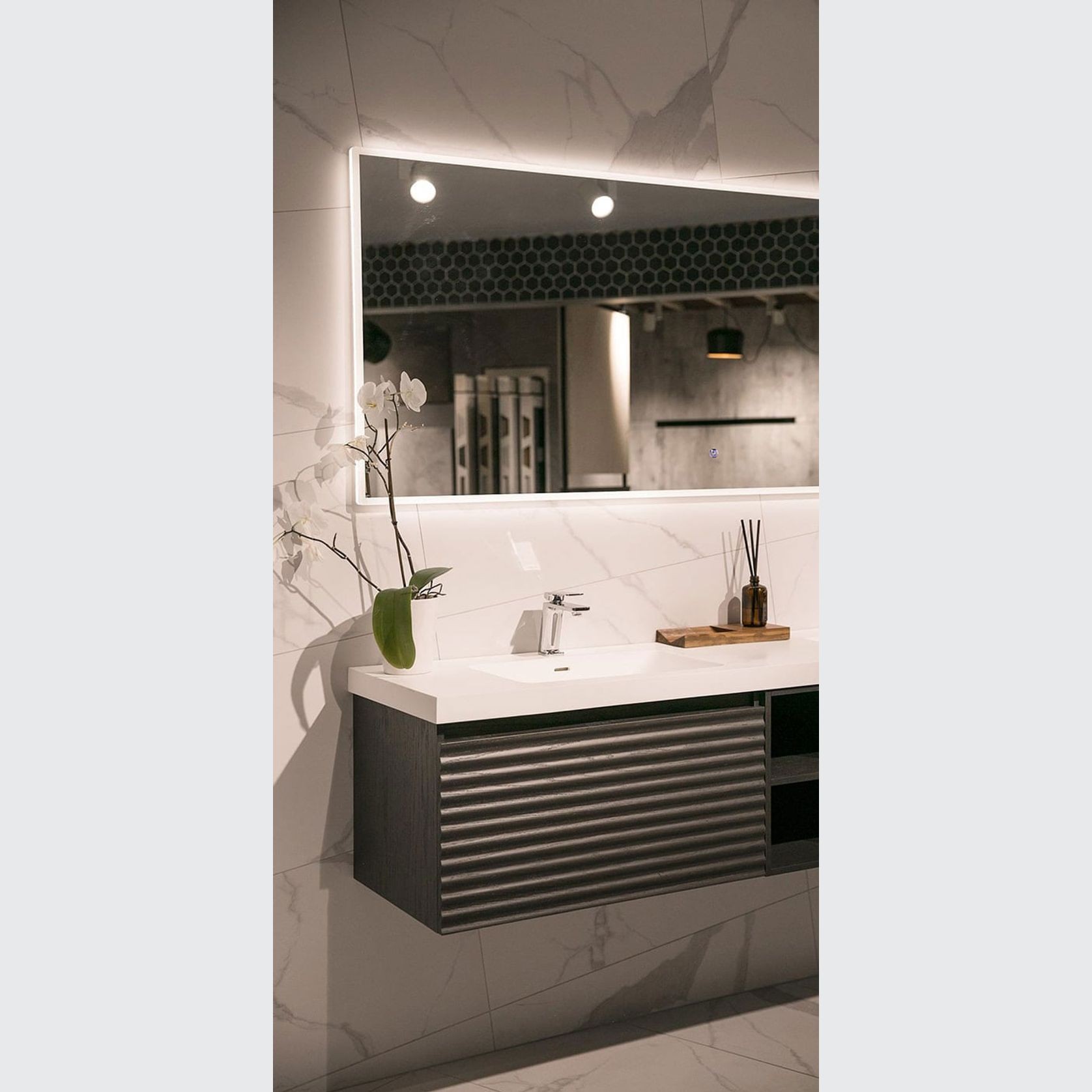 Acrylic Framed Diffused LED & Demister Mirror 1500 | ArchiPro NZ