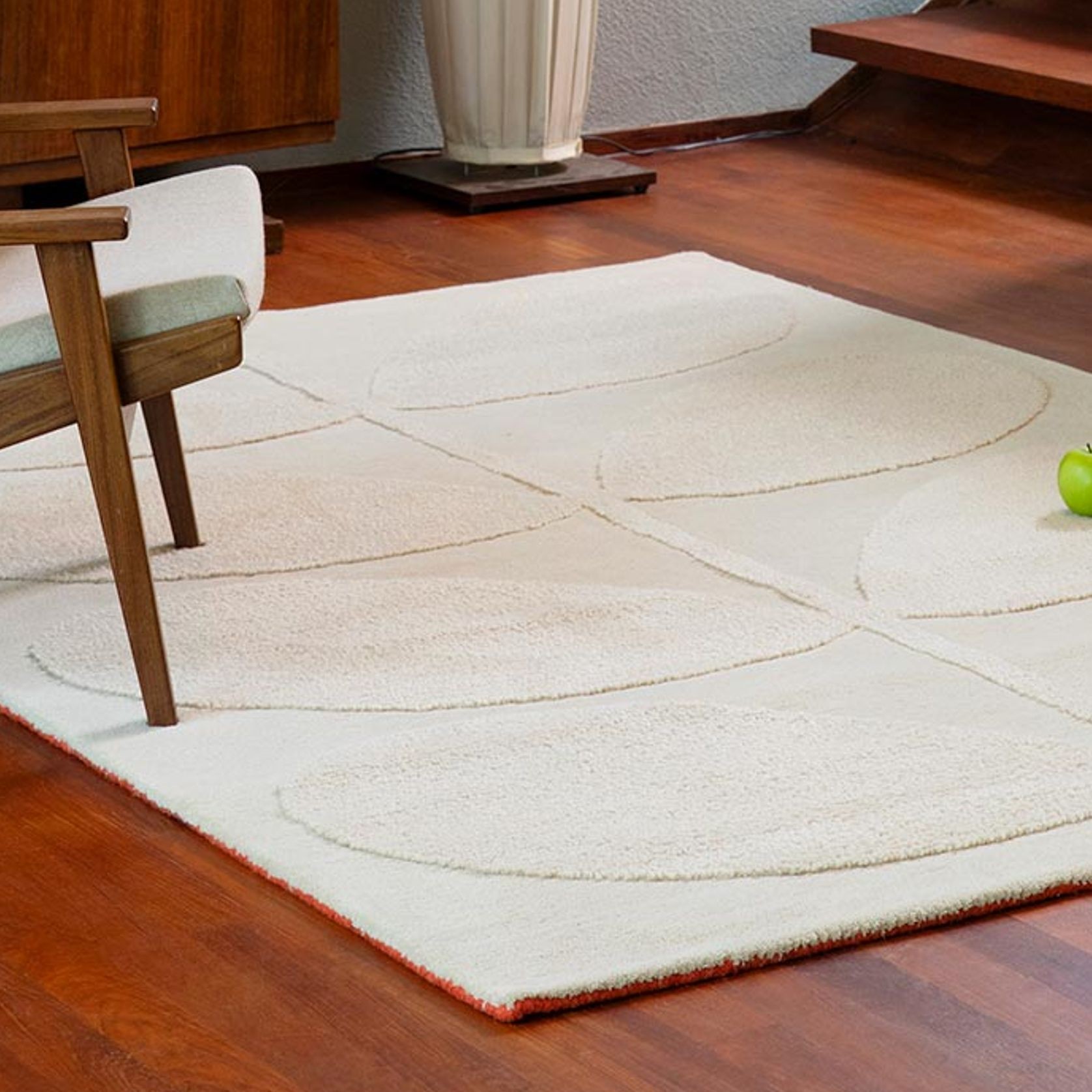 Orla Kiely Solid Stem Rug - Ecru | 100% Wool Designer Floor Rug ...