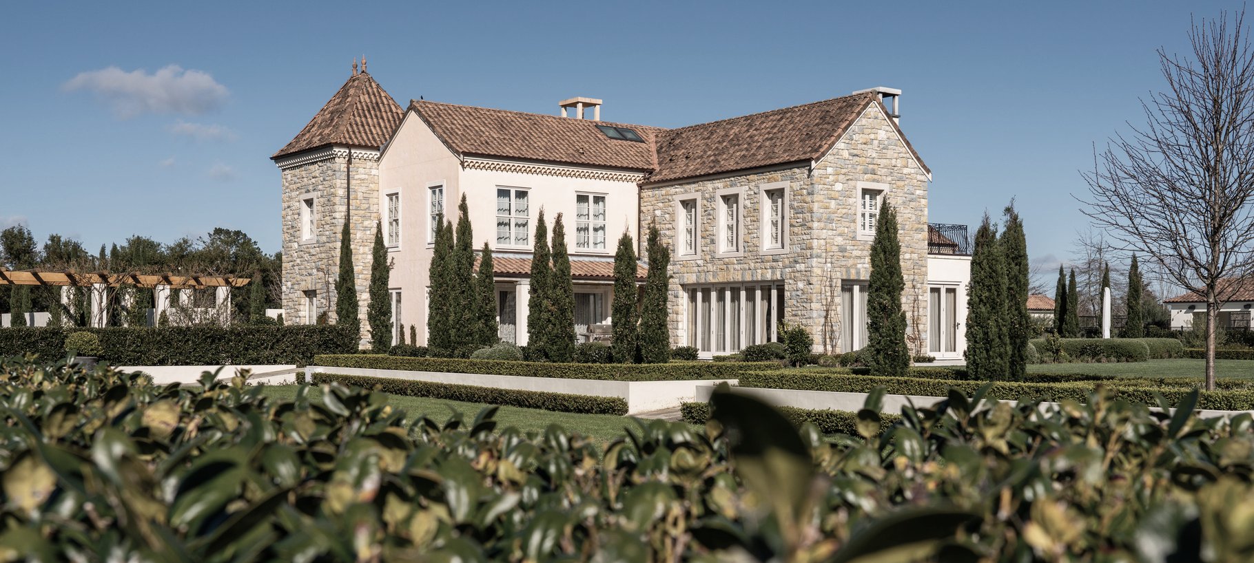 The expert stonework required for a grand, French provincial new build