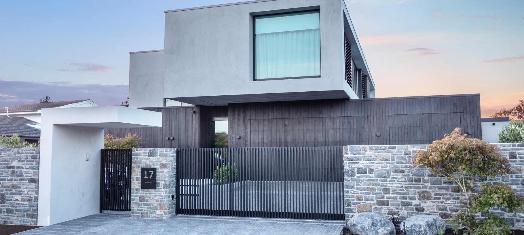 A high-end, bespoke fence that complements a modern Christchurch new-build