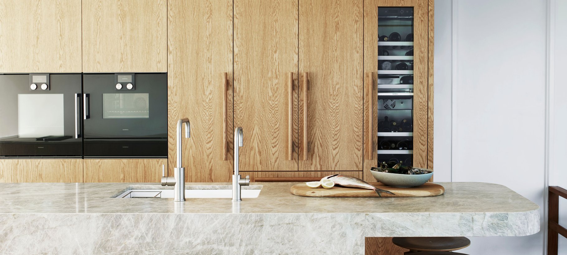 Sophisticated 1970s style in bach kitchen revamp