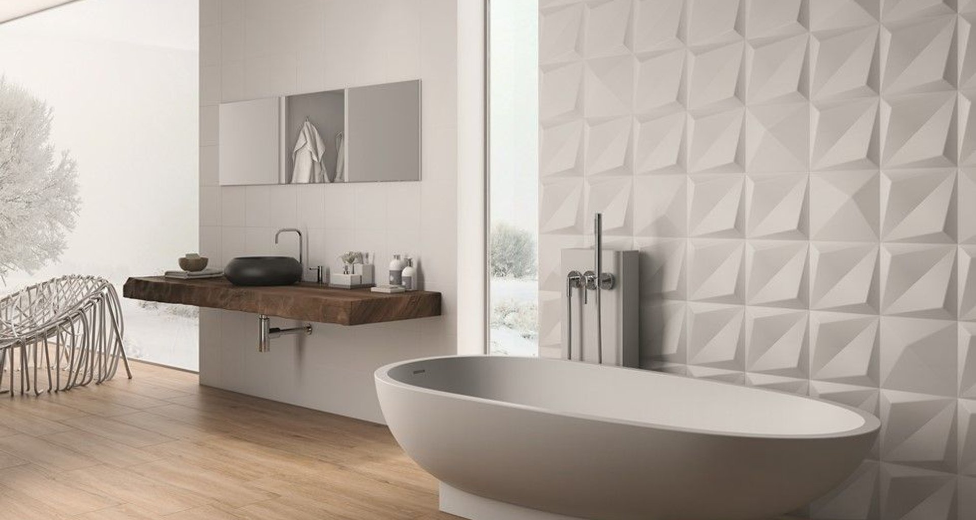 Combine form & function with 3D tiles Tile Warehouse
