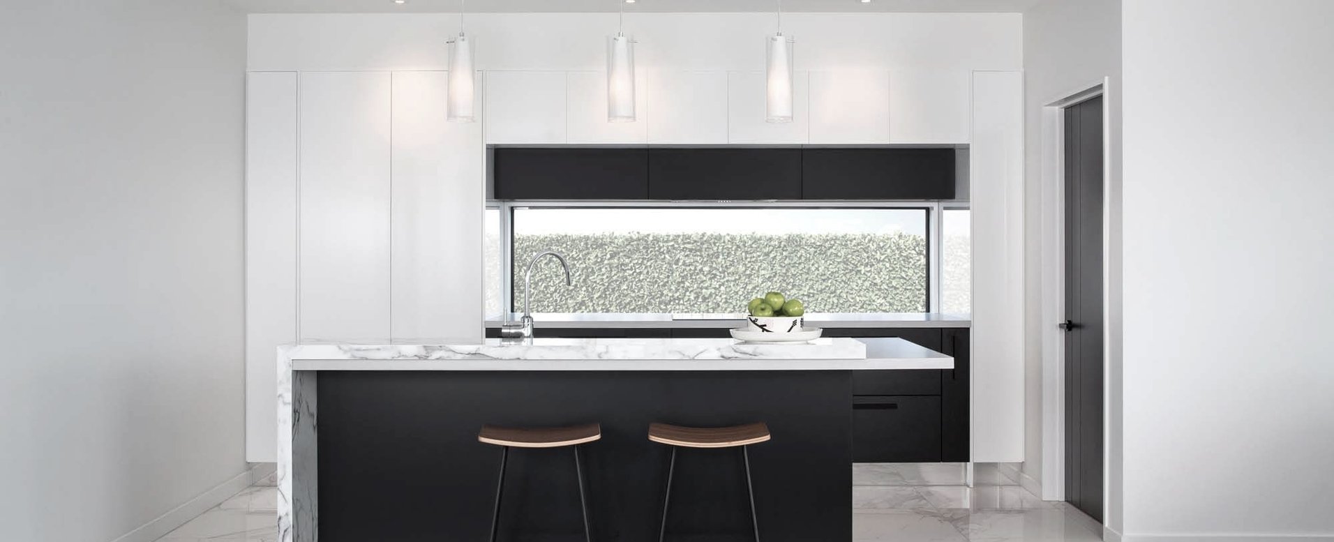 Black & White Showhome Kitchen - Panelform | ArchiPro