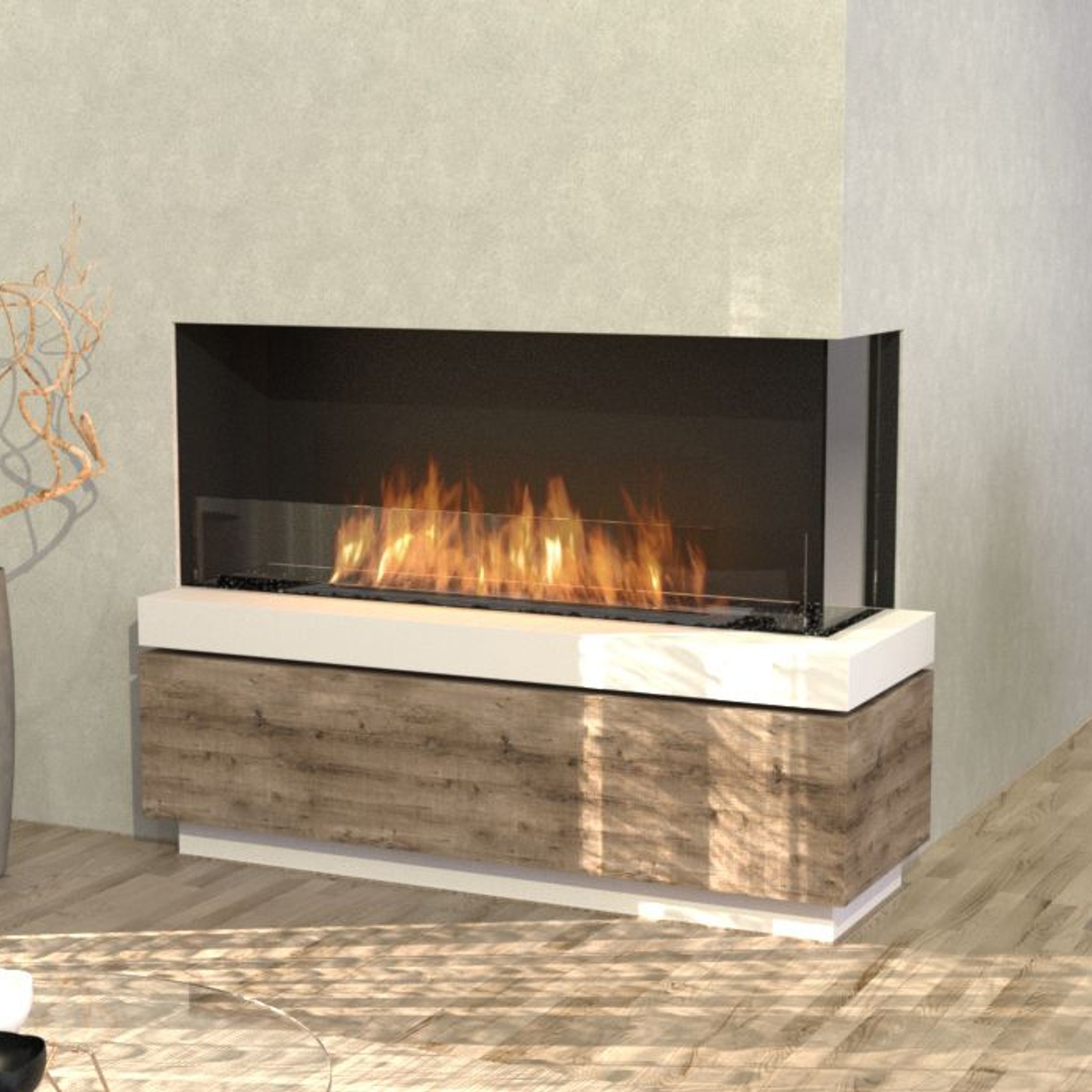 EcoSmart Flex Right Corner 50 Fireplace | ArchiPro NZ