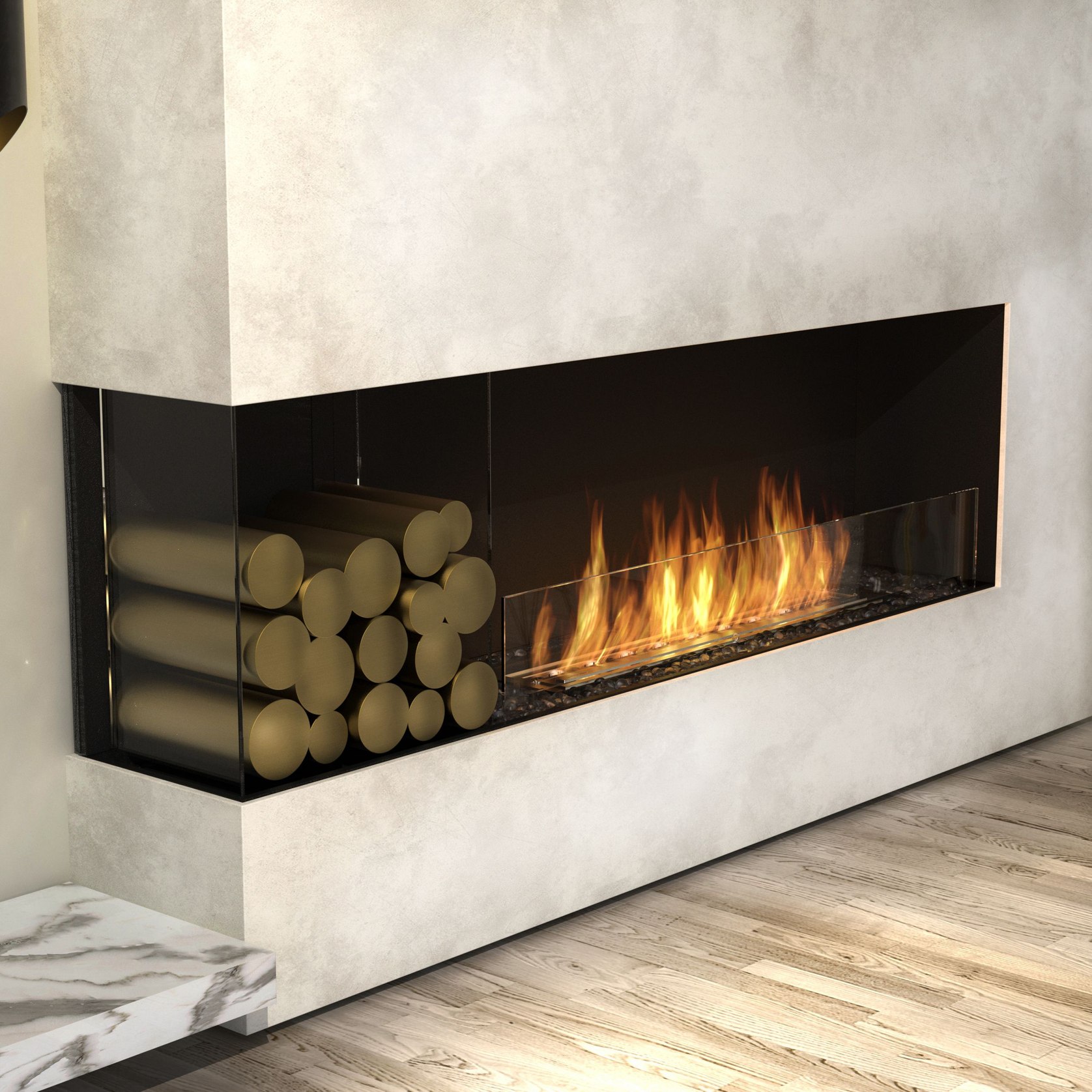 EcoSmart Flex Left Corner 50 Fireplace | ArchiPro NZ