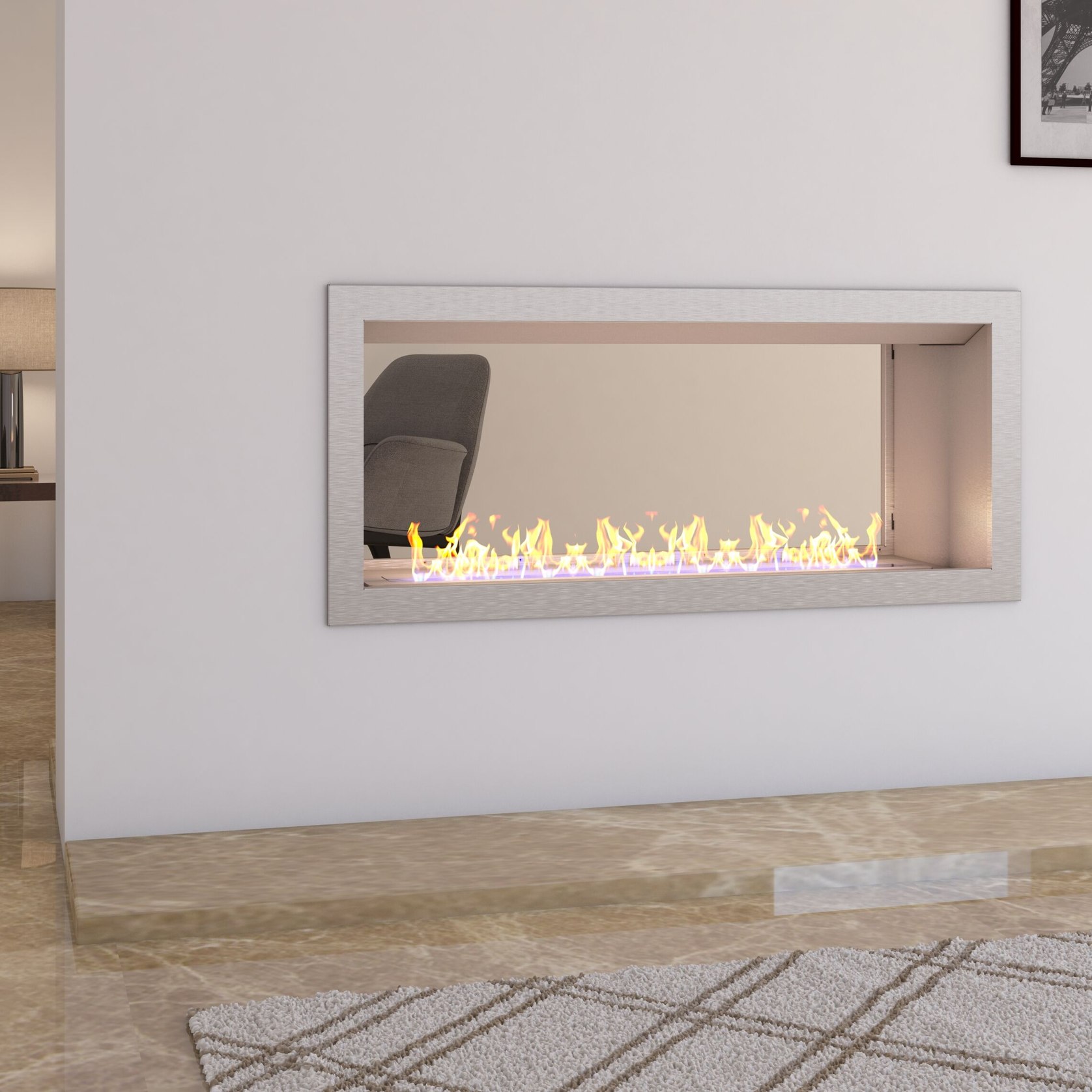 Icon Fires Double Sided Slimline 1100 Biofuel Fireplace | ArchiPro NZ