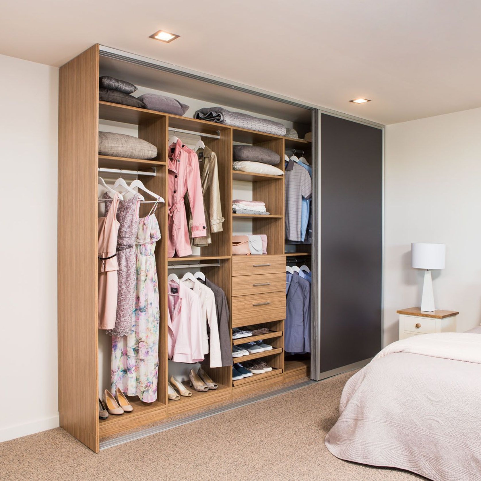 Custom Reach In Wardrobe with Whisper Sliding Doors | ArchiPro NZ