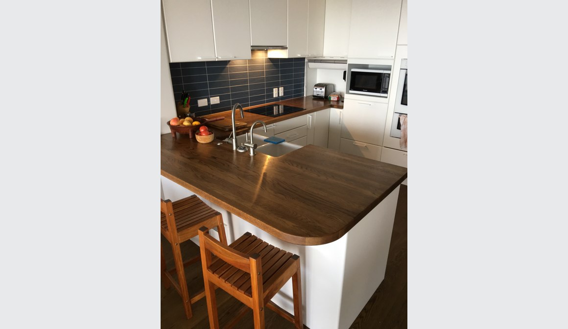 Stained Oak Benchtop The Woodsmiths | ArchiPro NZ