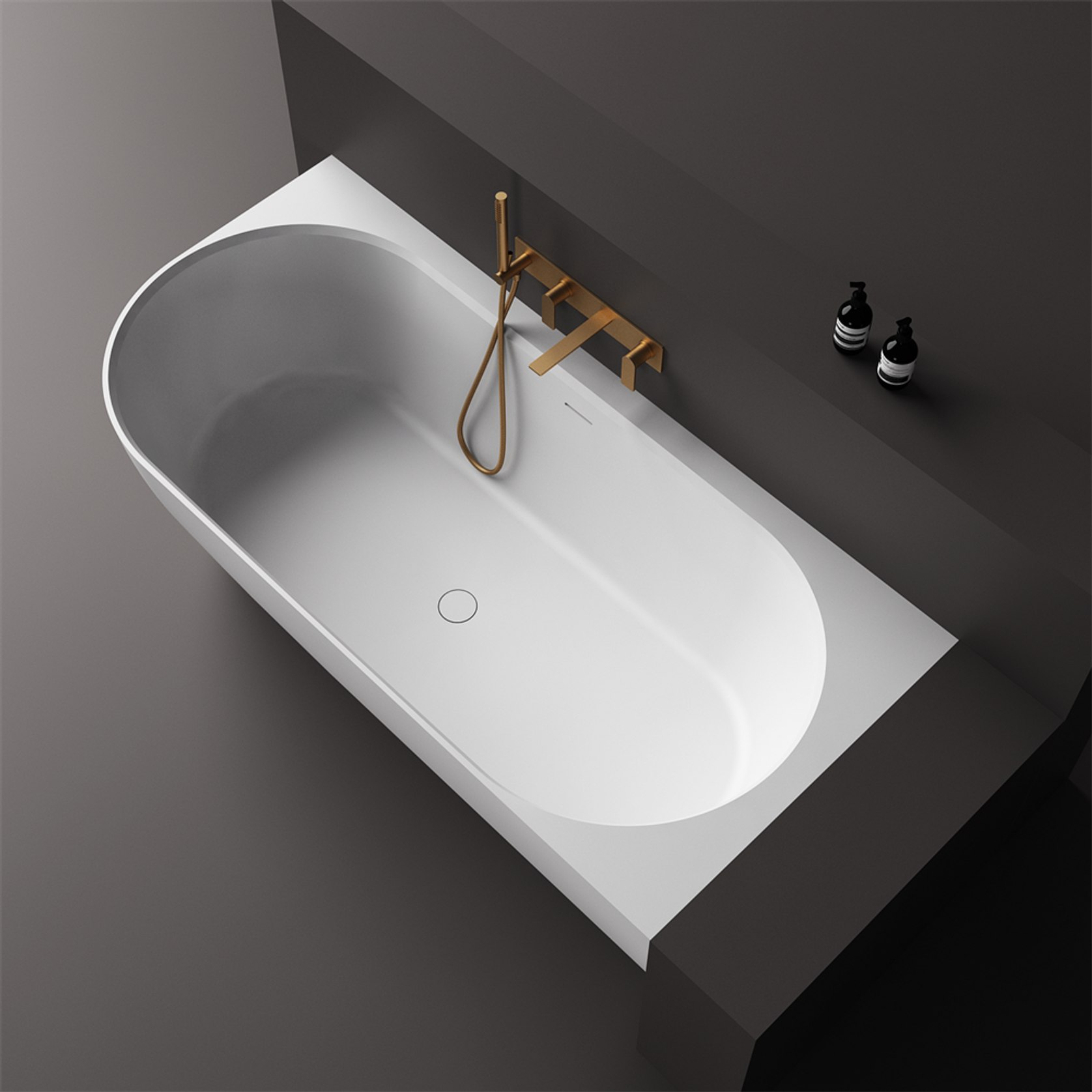 Justina Back-to-Corner Stone Baths - 1750mm | ArchiPro NZ