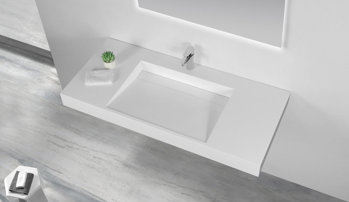 Ramp basin 1219mm Wall Hung Solid Surface B5048 | ArchiPro NZ