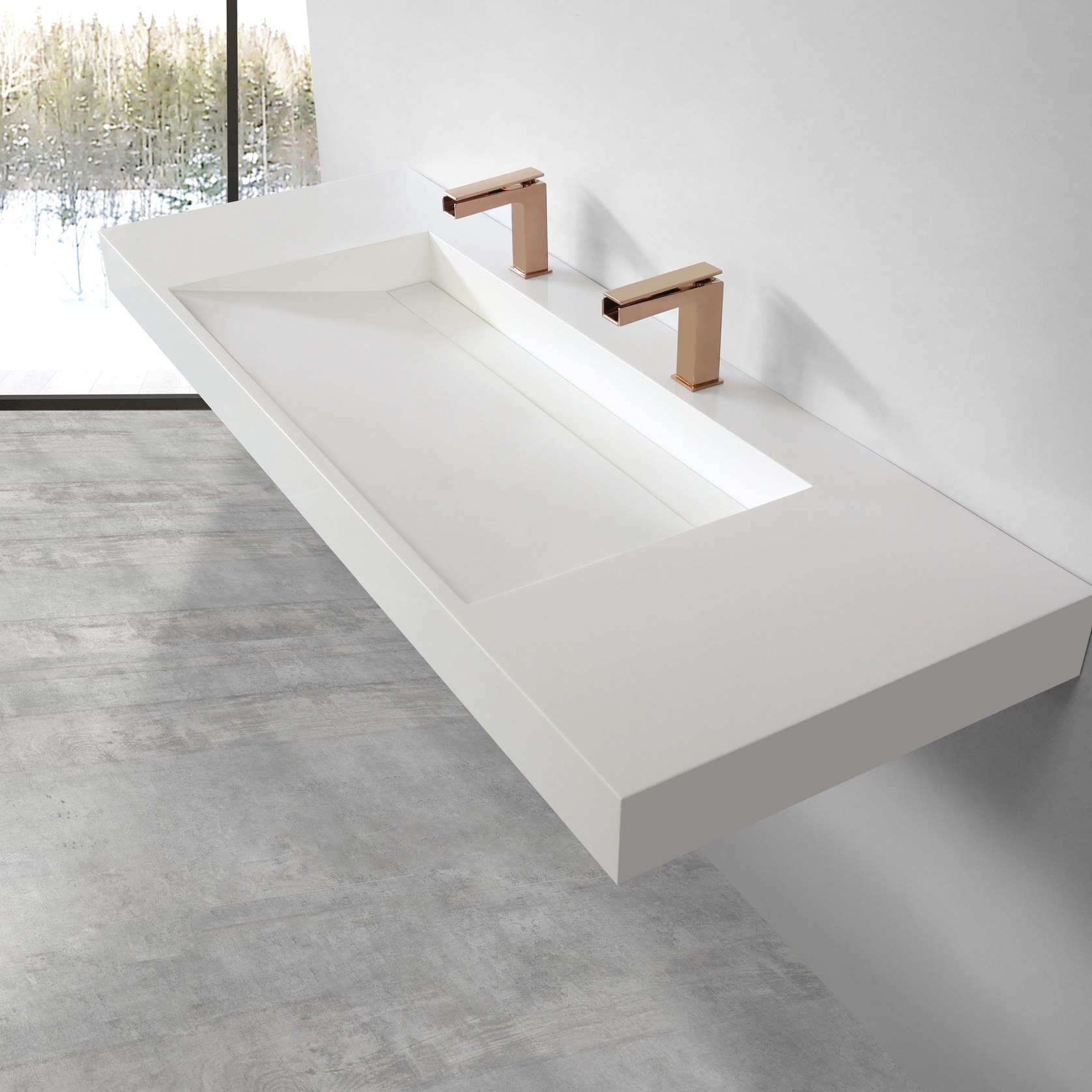 Ramp basin Wide 1524mm Wall Hung B5060 | ArchiPro NZ