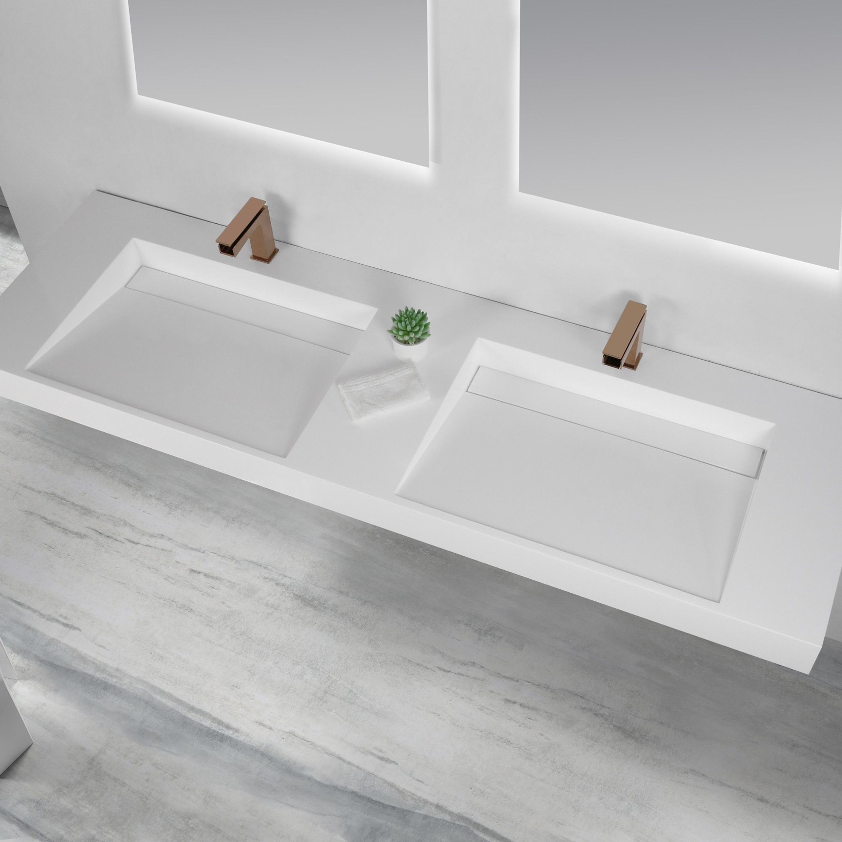 Ramp Basin Wall Hung Double Bowl 1829mm B5072-D | ArchiPro NZ
