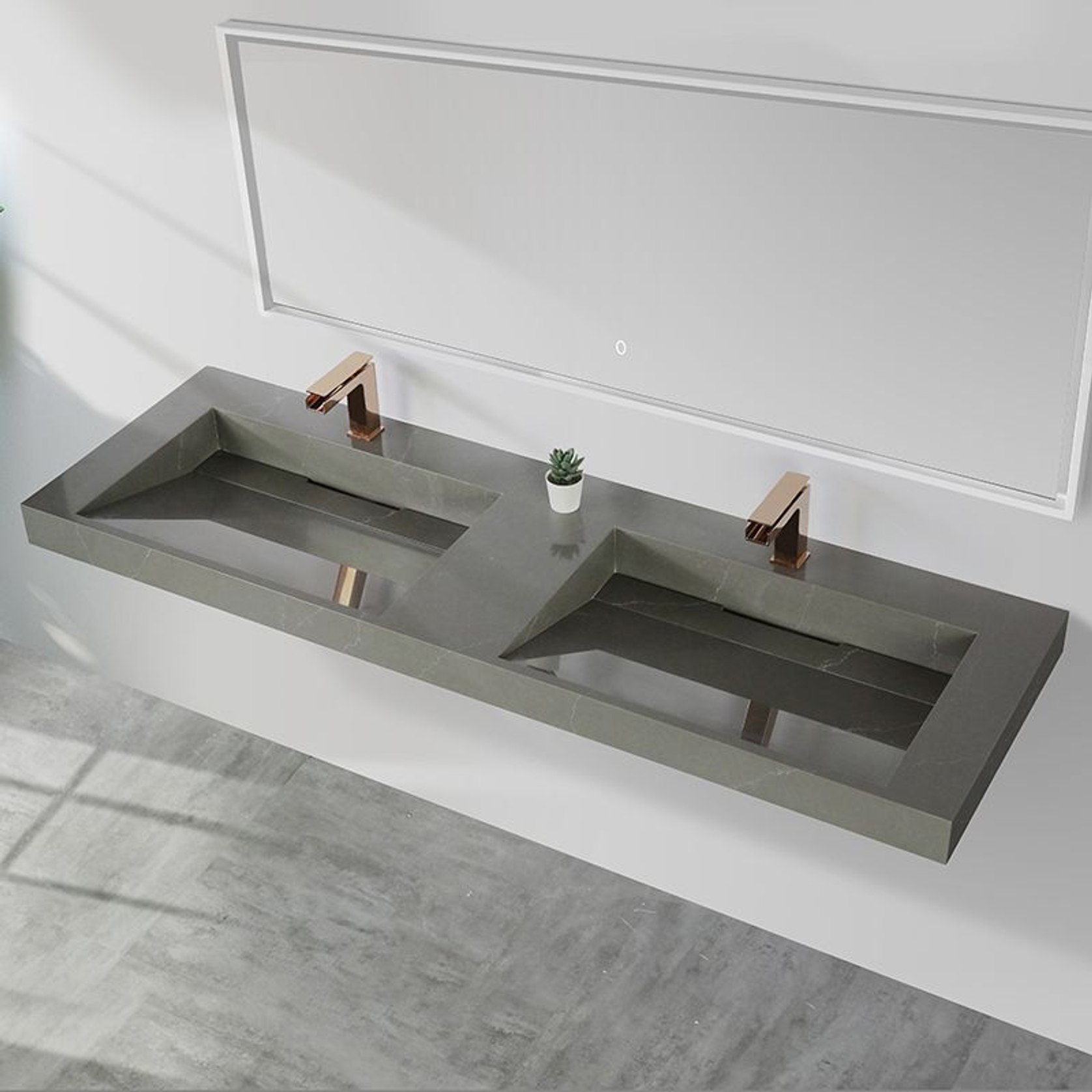 Double Basin Marble Ramp Sink 1500mm | ArchiPro NZ