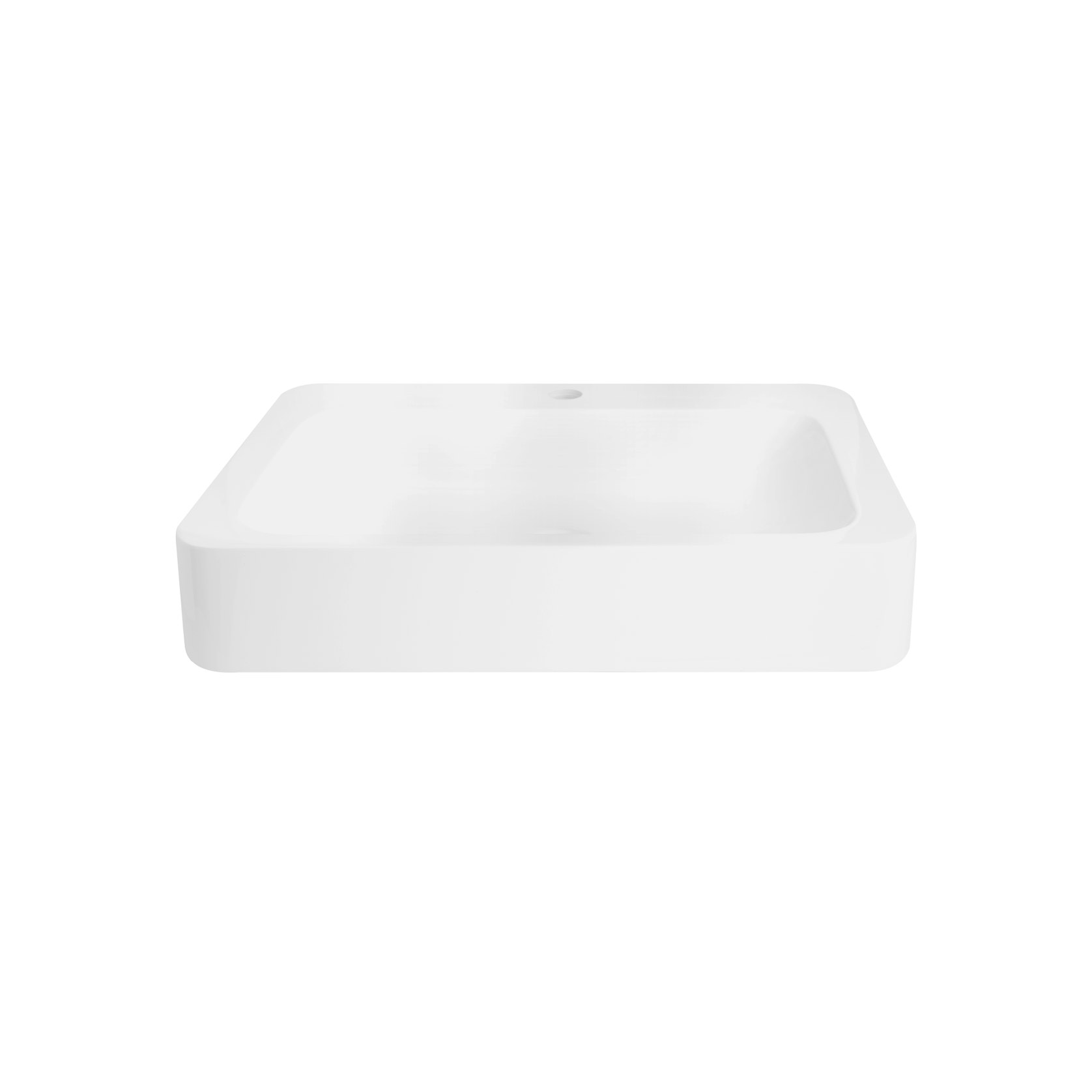 iStone Soft Rectangle Basin 600 x 415mm Gloss White | ArchiPro NZ
