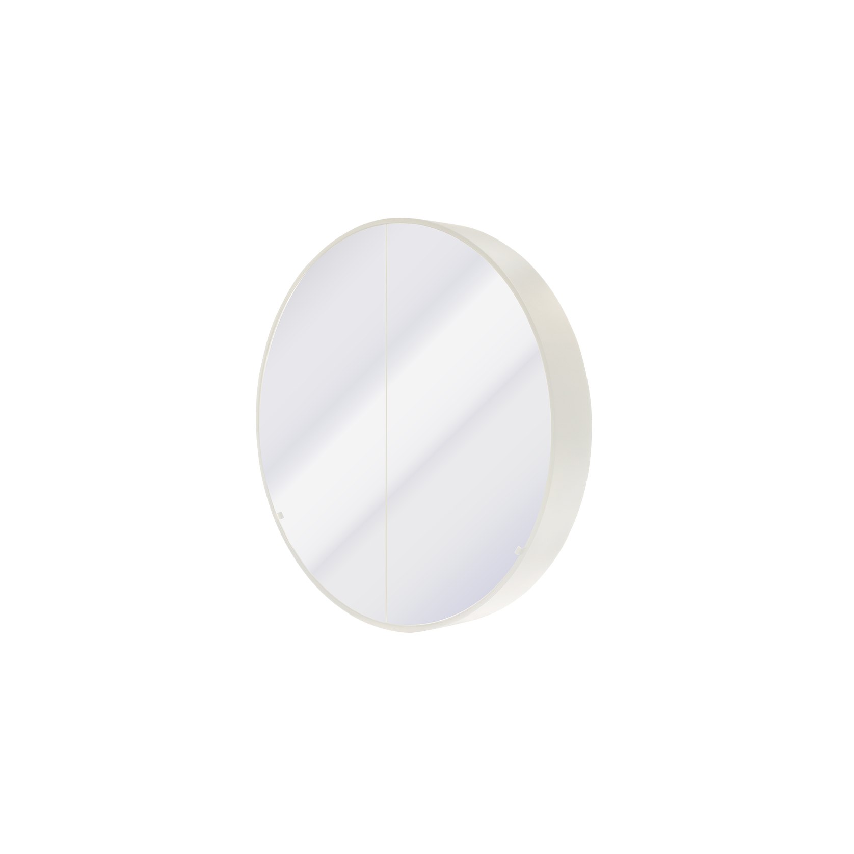 Kzoao 900mm Round Mirror Cabinet Satin White | ArchiPro NZ
