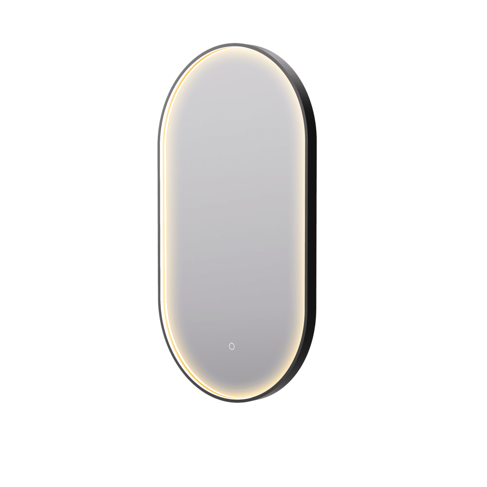 Eclipse Obround Black LED Framed Mirror with Demister | ArchiPro NZ