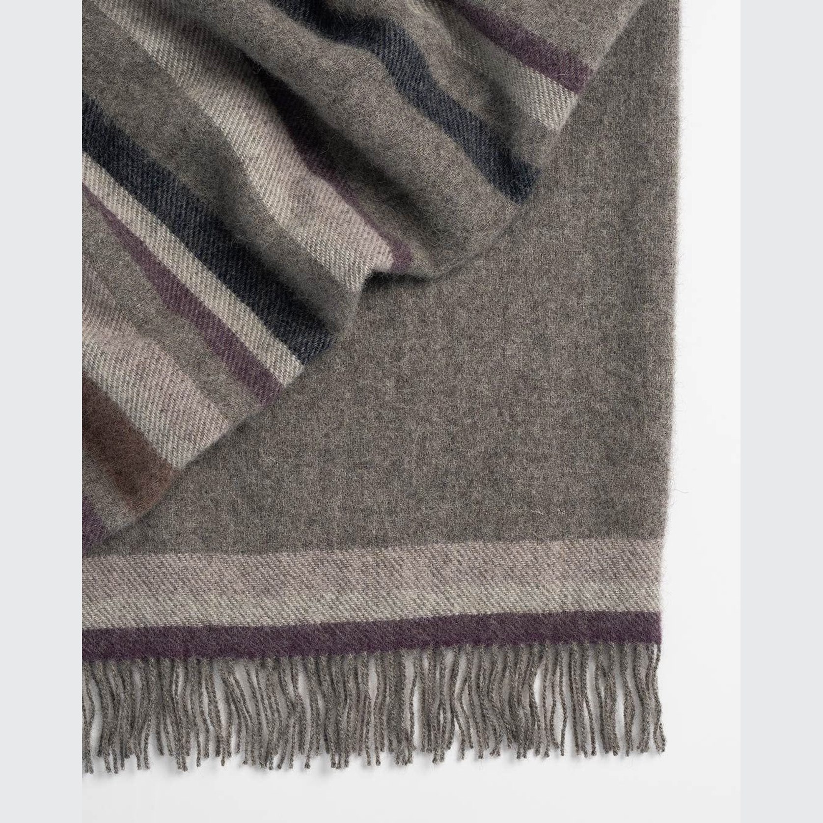 Weave Home Lawrence Wool Throw Blanket - Mulberry | Large Size ...