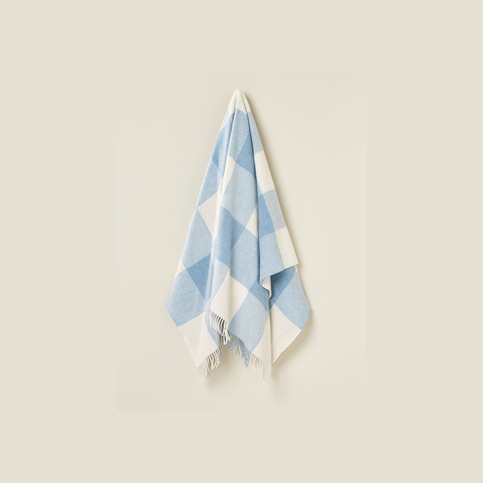 NZ Wool Throw - Checkboard, Aqua Blue | 100% Merino Wool | ArchiPro NZ