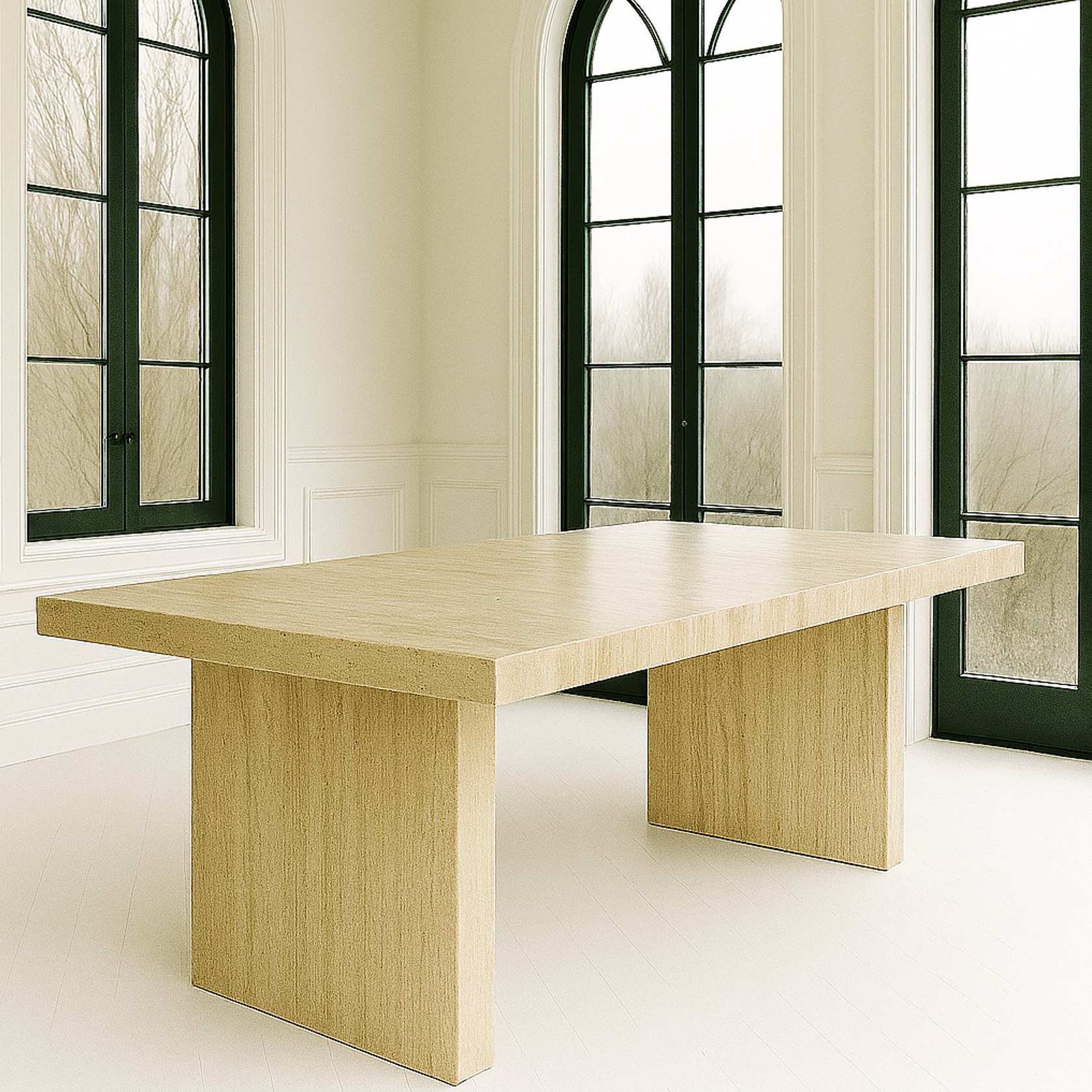 Sachi Dining Table - Vein Cut Travertine | ArchiPro NZ