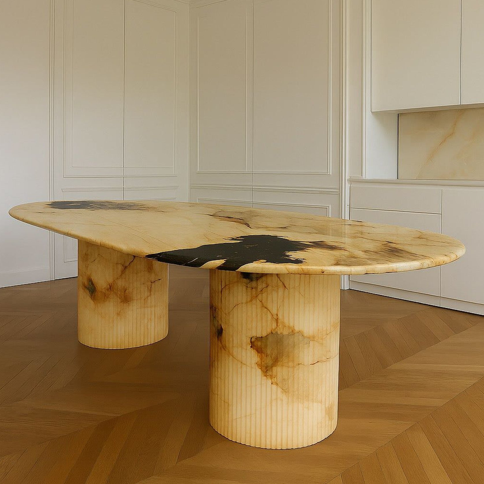Oval Dining Table - Patagonia Quartzite | ArchiPro NZ