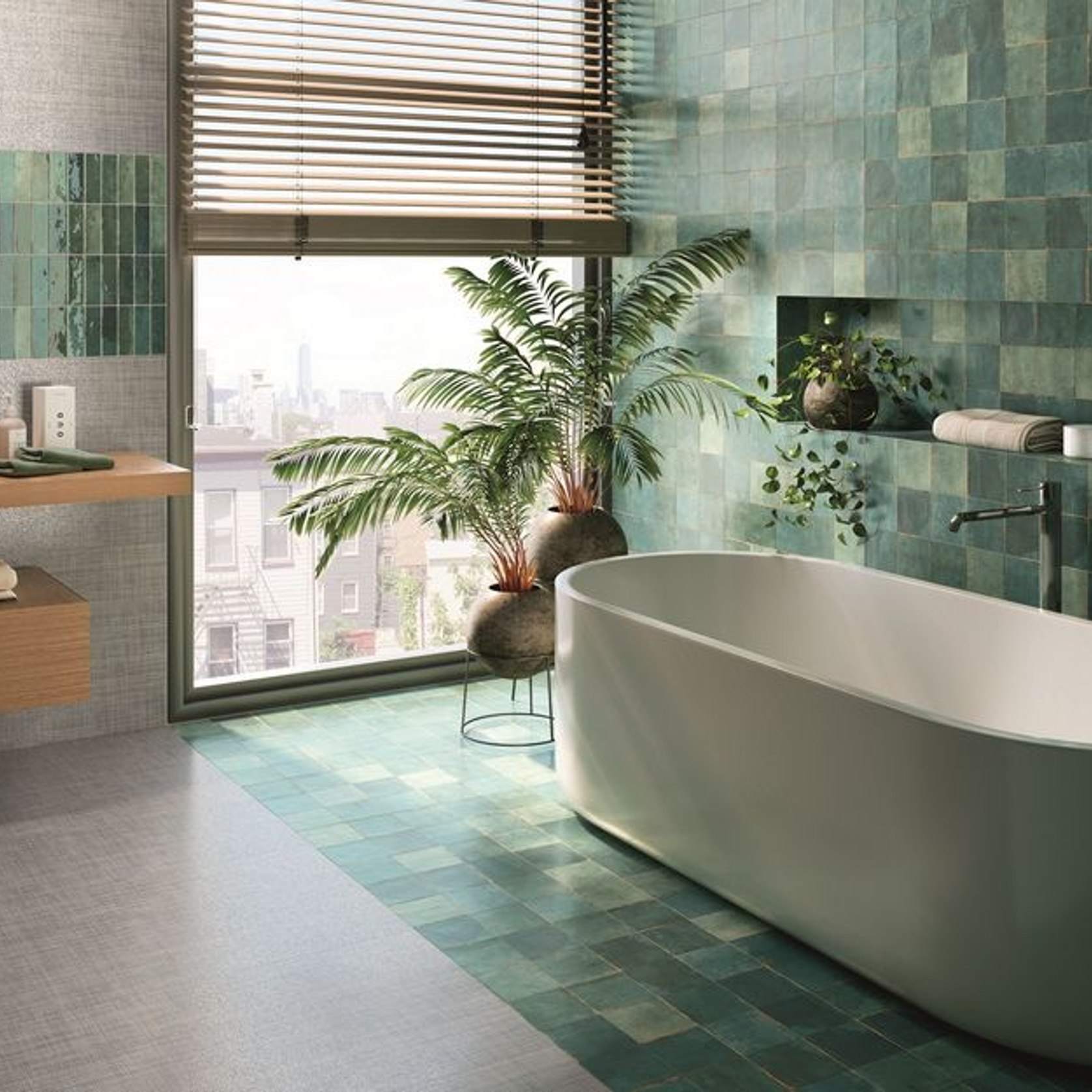 Tennessee Satin Green Satin Floor & Wall Tiles | ArchiPro NZ