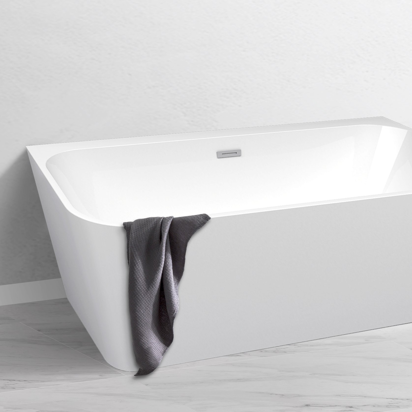 Curve Back-to-Wall Acrylic Bath | ArchiPro NZ