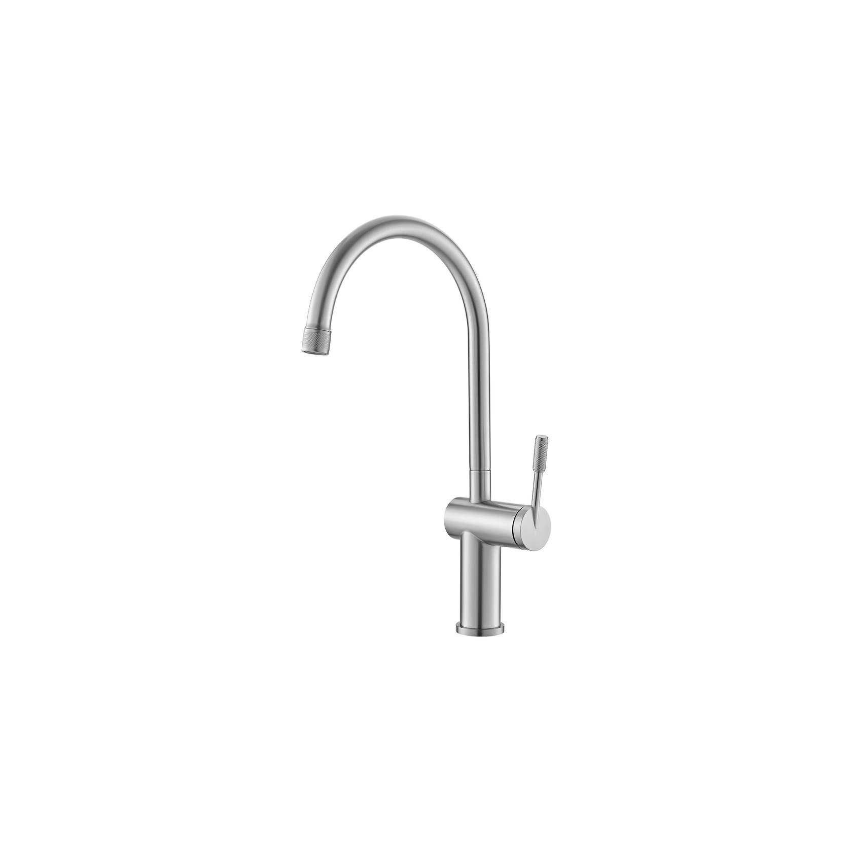 Rivet Gooseneck Kitchen Mixer Brushed Nickel | ArchiPro NZ