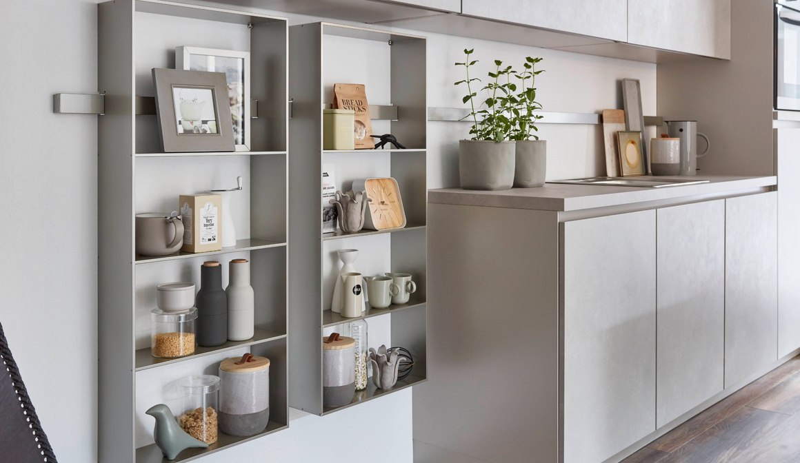 Nobilia Grey Concrete Reproduction Laminate Benchtop Palazzo Kitchens ...