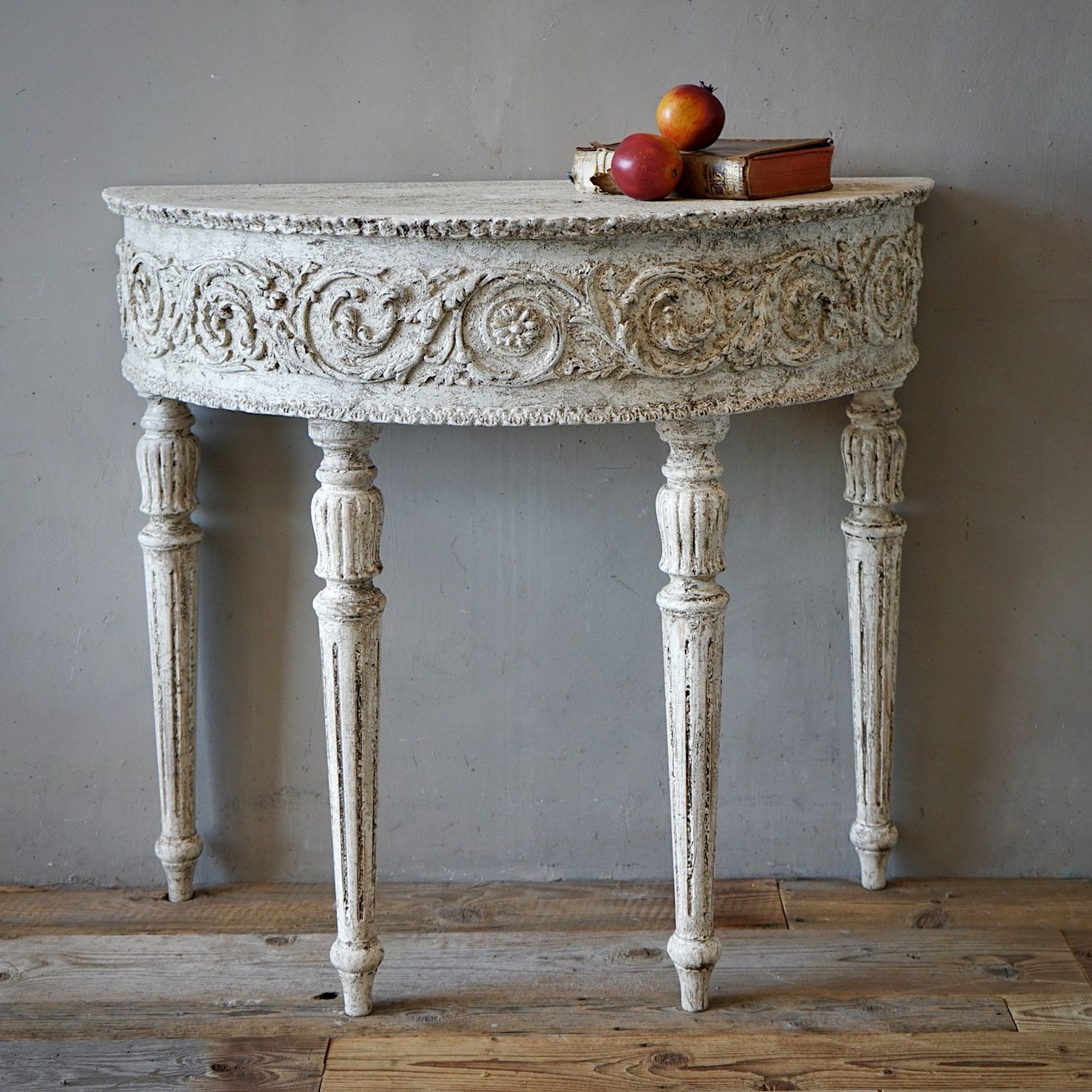 Louis XVI Painted Demi-lune Console | ArchiPro NZ
